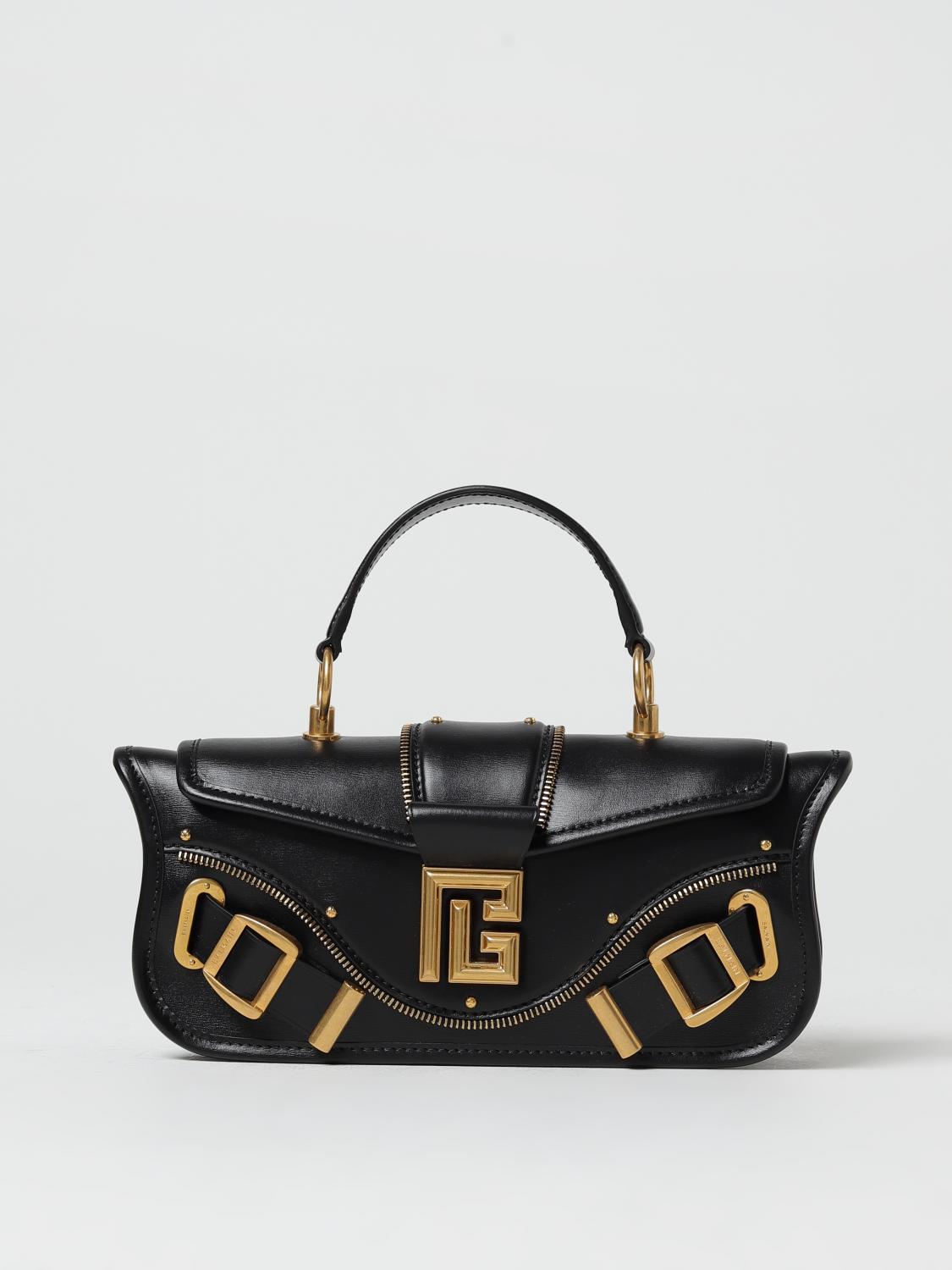 BALMAIN: Blaze bag in palmellated leather - Black | Balmain handbag ...