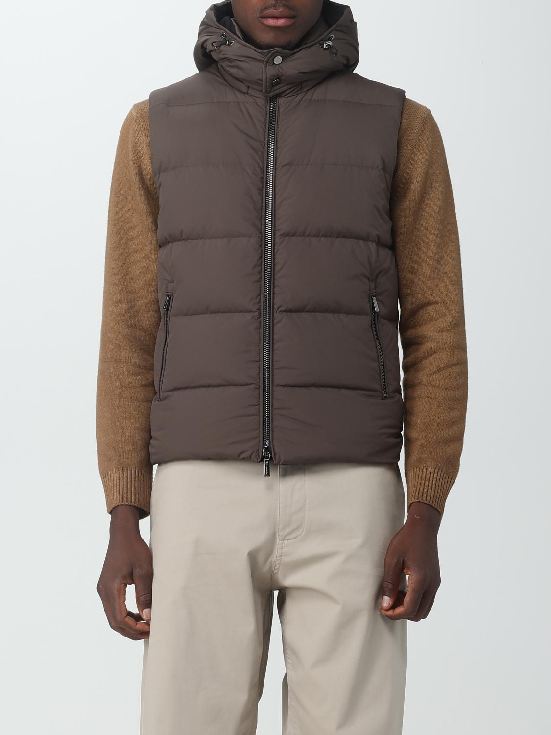 MOORER: Coat men - Brown | Moorer suit vest FIRESKT online at GIGLIO.COM