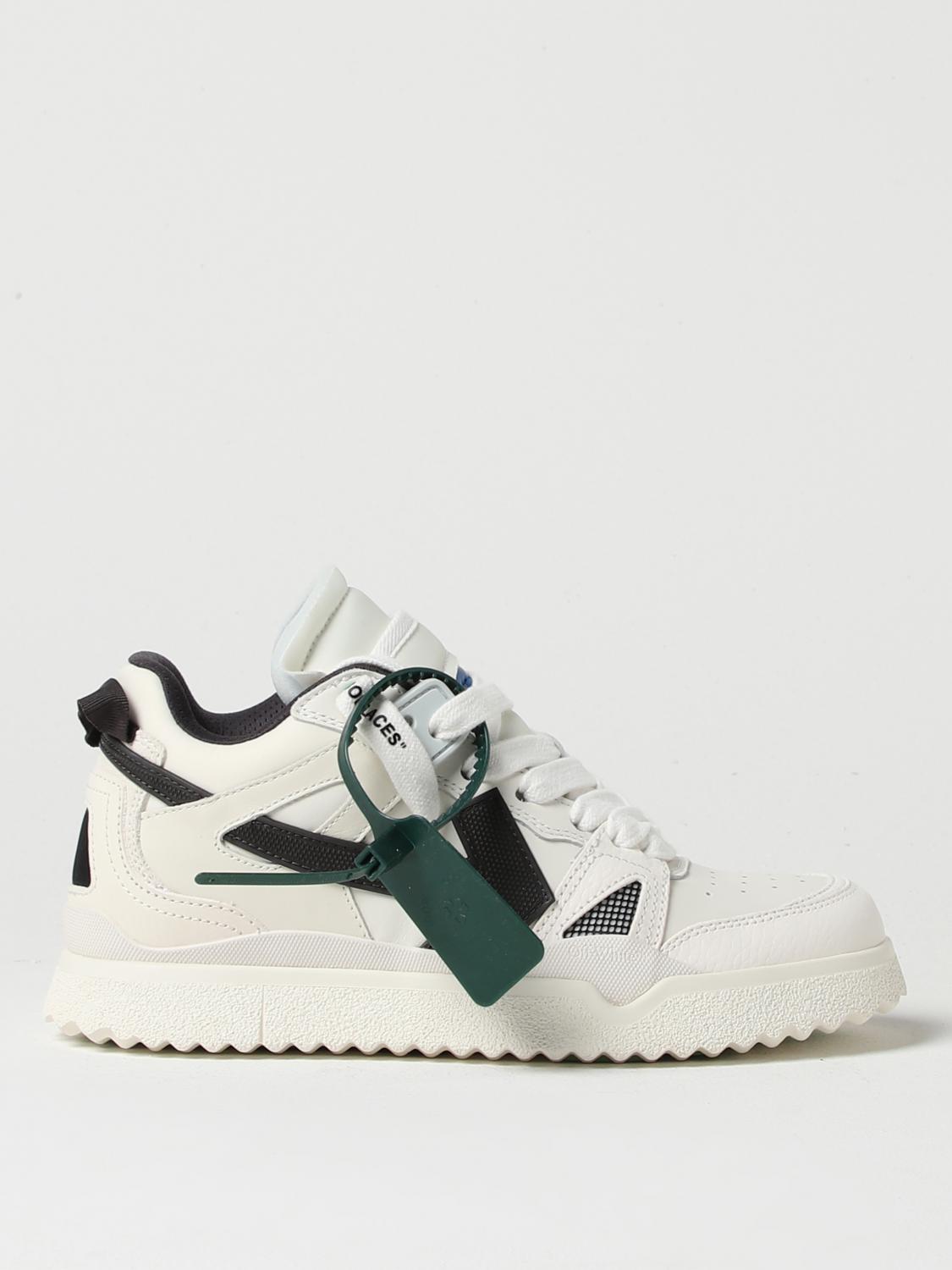 OFF-WHITE: Mid Top Sponge sneakers in leather - White | Off-White ...
