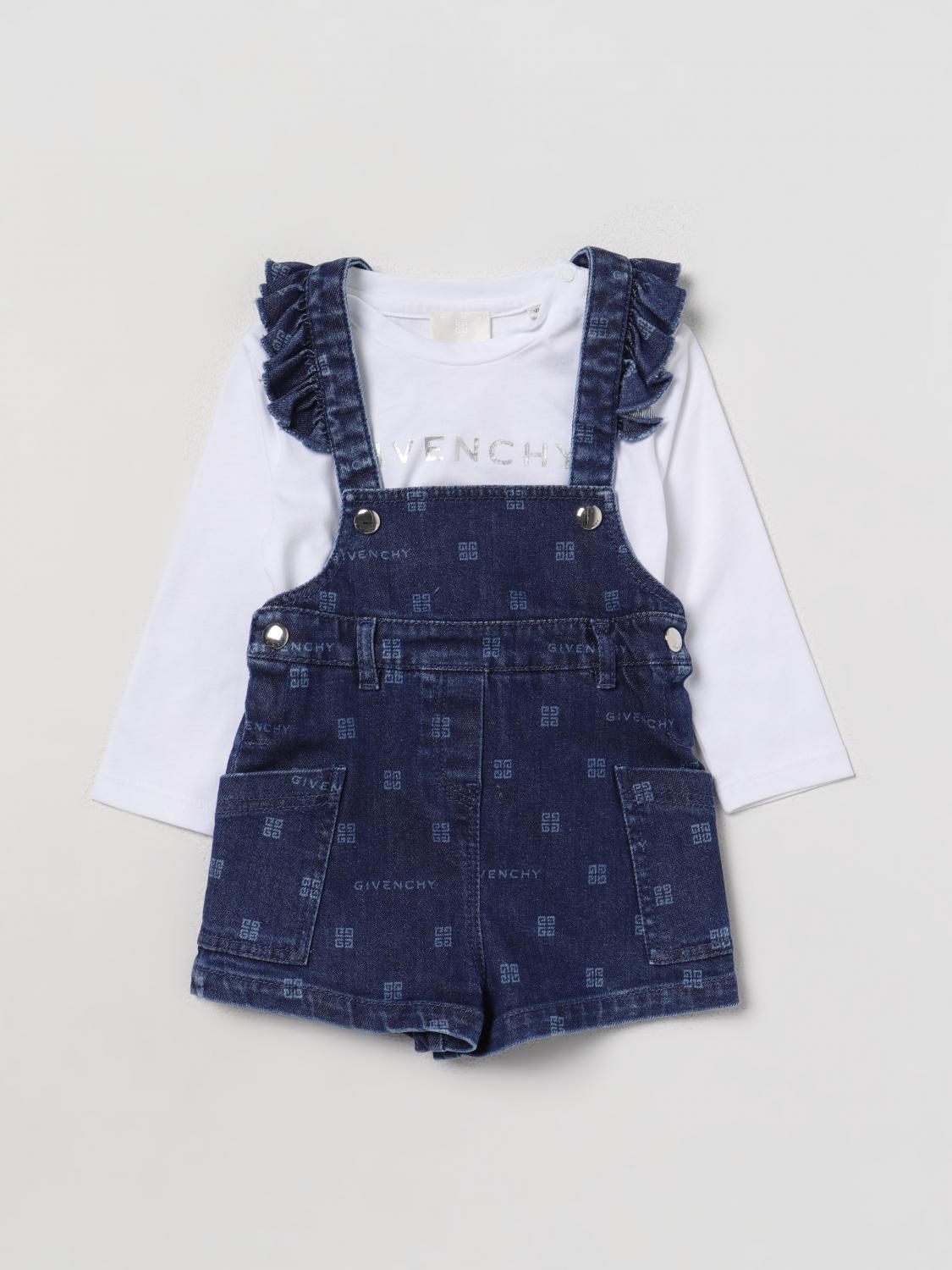 GIVENCHY: Romper kids - Blue | Givenchy romper H08041 online at GIGLIO.COM
