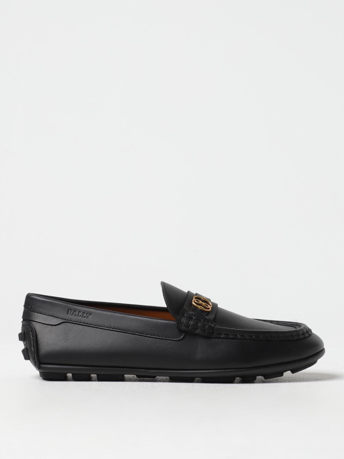 BALLY: leather moccasins - Black | Bally loafers MSD01CVT031 online at ...