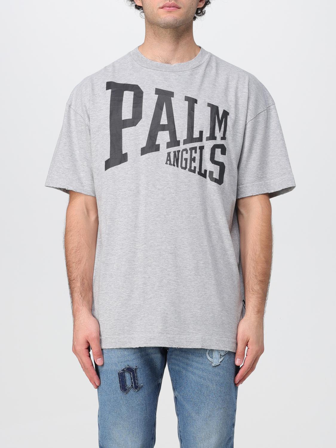 PALM ANGELS: T-shirt men - Grey | Palm Angels t-shirt PMAA072F23JER002 ...