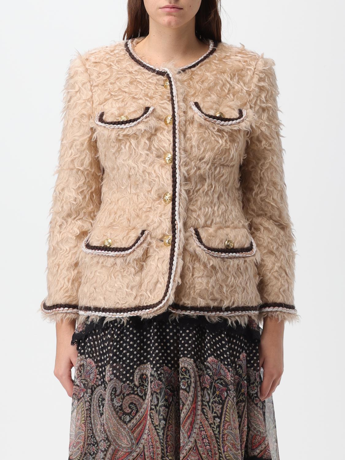 ETRO: jacket in wool blend shearling - Natural | Etro jacket 115000510 ...