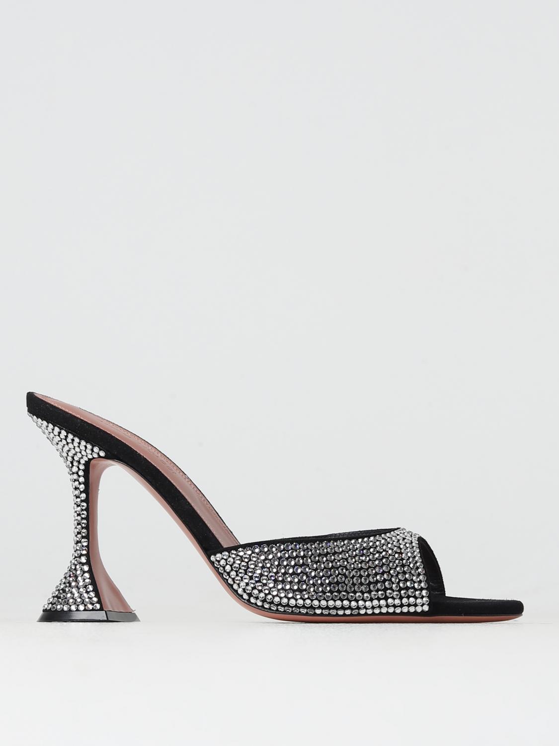 AMINA MUADDI: Heeled sandals woman - Black | Amina Muaddi heeled ...