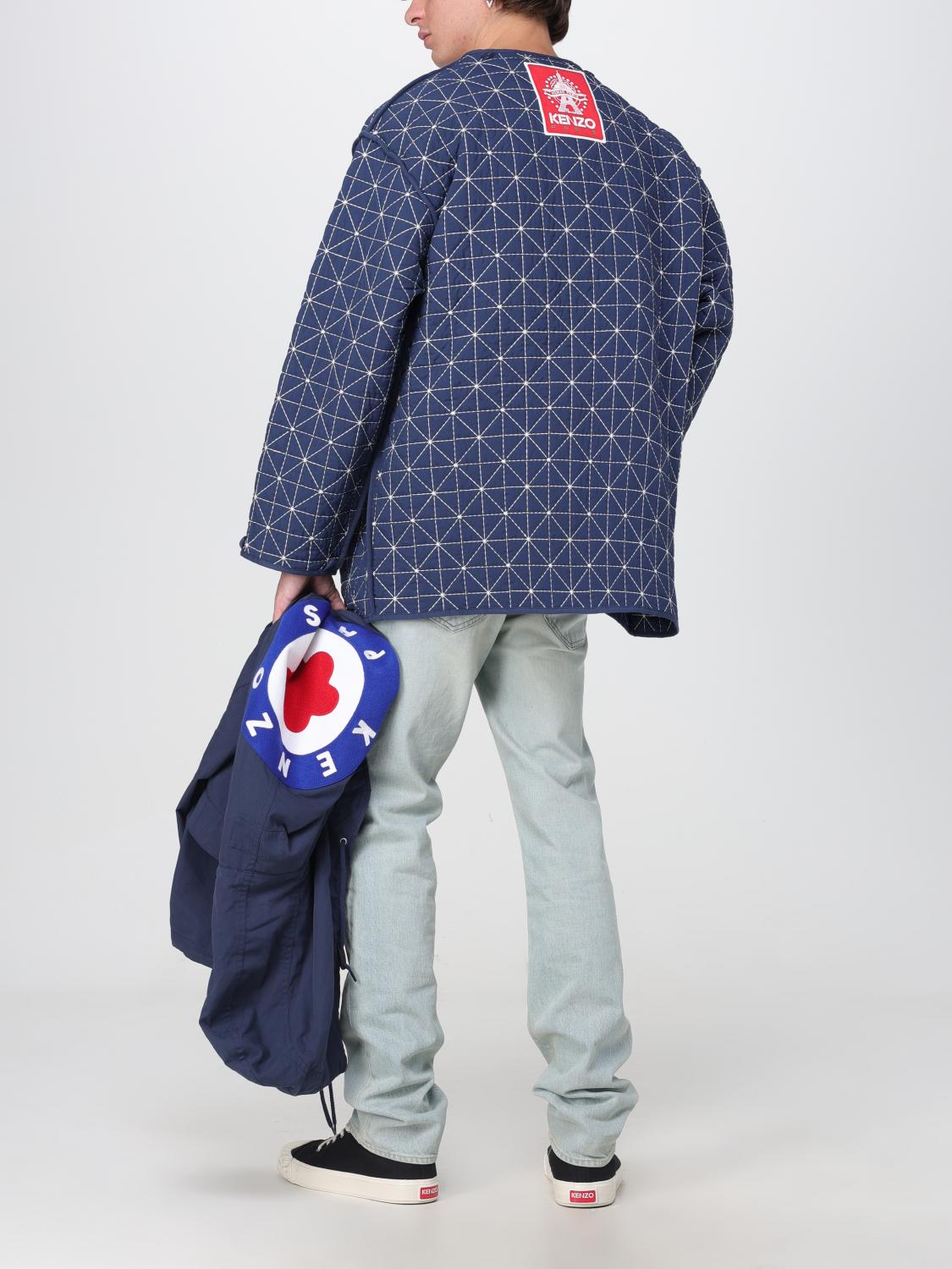 KENZO: Target parka in gabardine - Blue | Kenzo jacket FD65OU3059NH ...