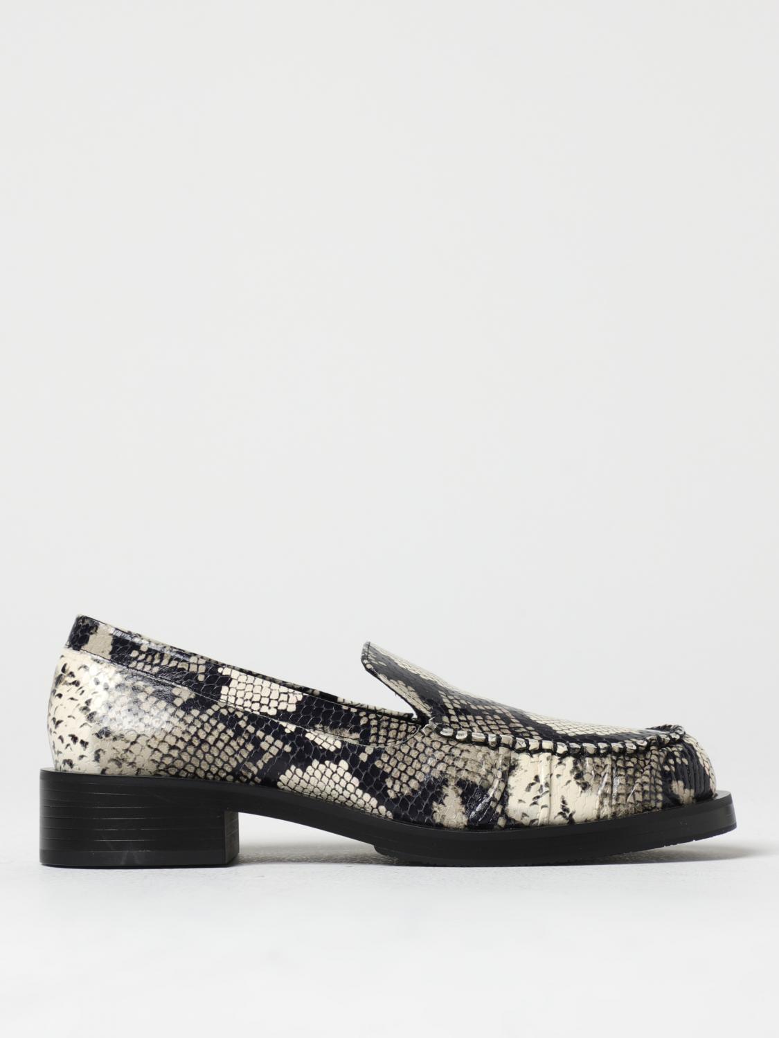 STUART WEITZMAN: Grayson mocassins in python print leather - Grey ...