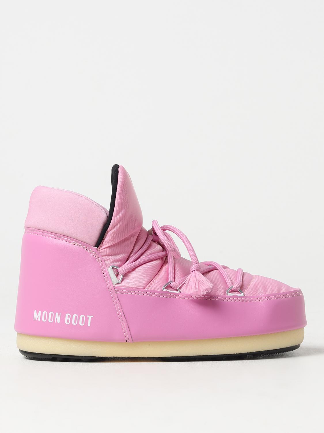 MOON BOOT: Shoes woman - Pink | Moon Boot flat ankle boot 14600300 ...