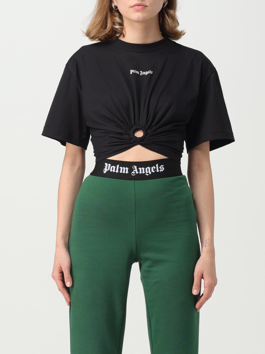 PALM ANGELS: T-shirt in cotone - Nero | T-Shirt Palm Angels ...