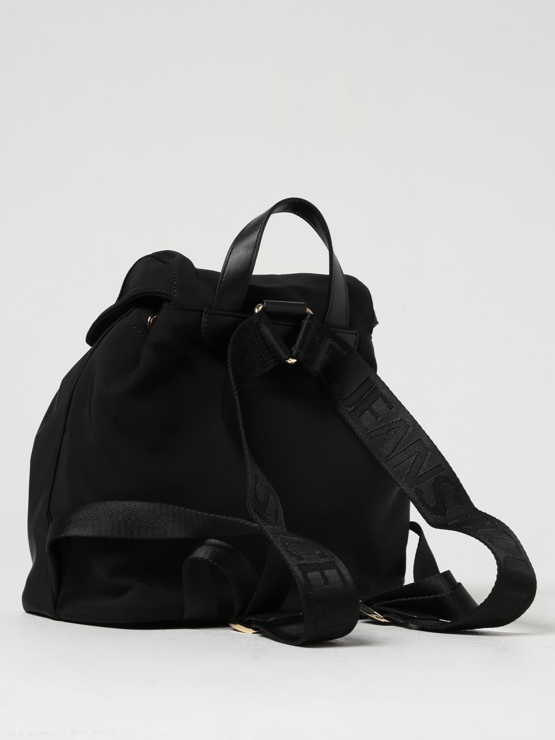 Versace Jeans Couture Outlet: backpack in nylon with buckles - Black ...