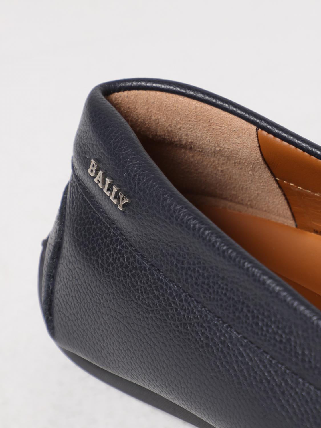 Bally Outlet: Pearce moccasins in grained leather - Navy | Bally ...