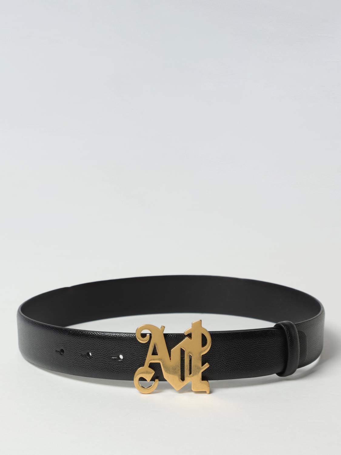 PALM ANGELS: belt in grained leather - Black | Palm Angels belt ...