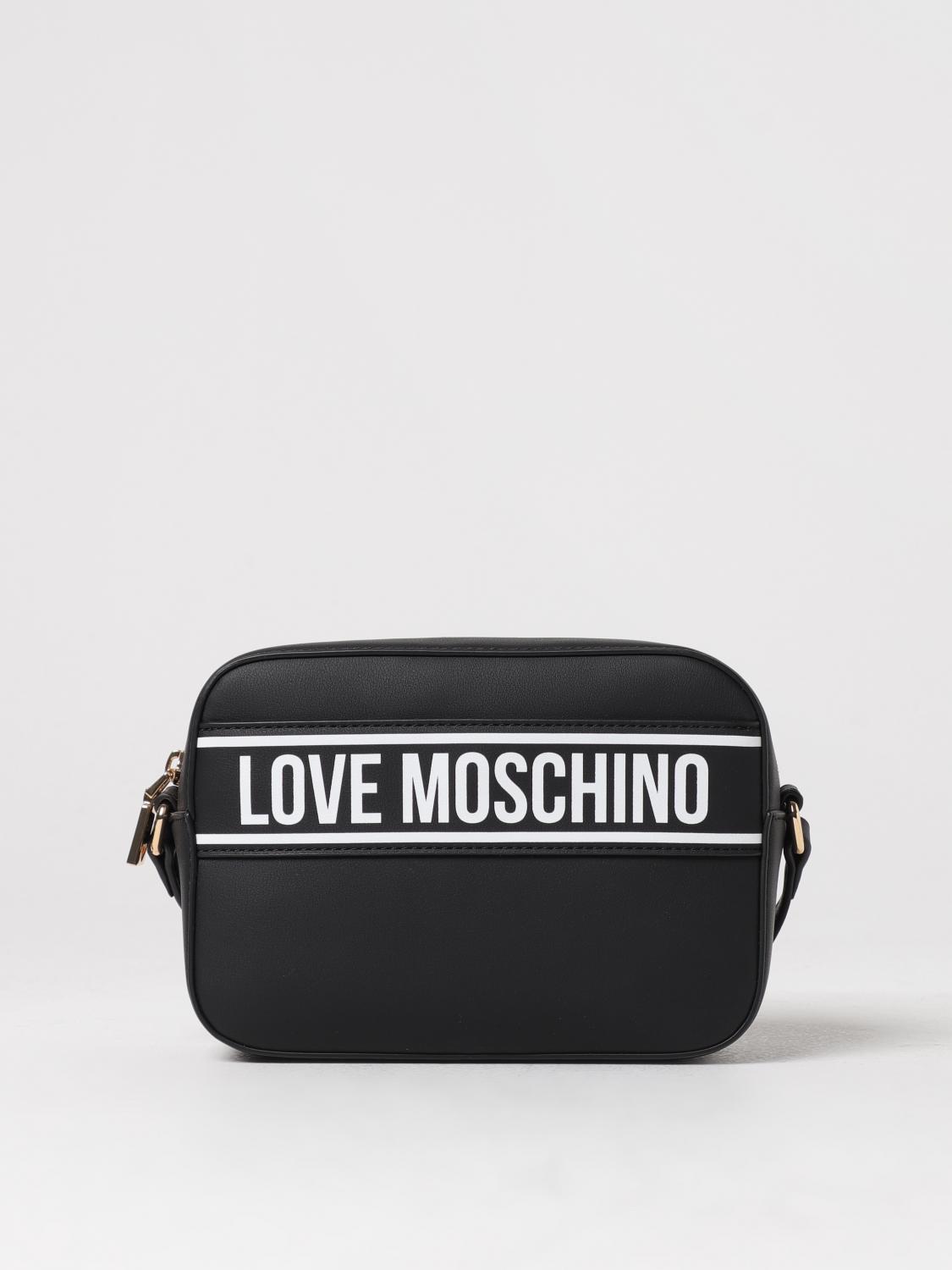 LOVE MOSCHINO: bag in synthetic leather with printed logo - Black ...
