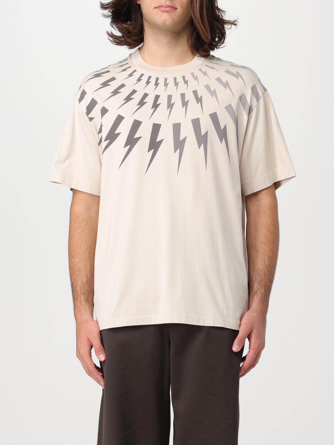 NEIL BARRETT: T-shirt men - Ivory | Neil Barrett t-shirt PBJT165V502S ...