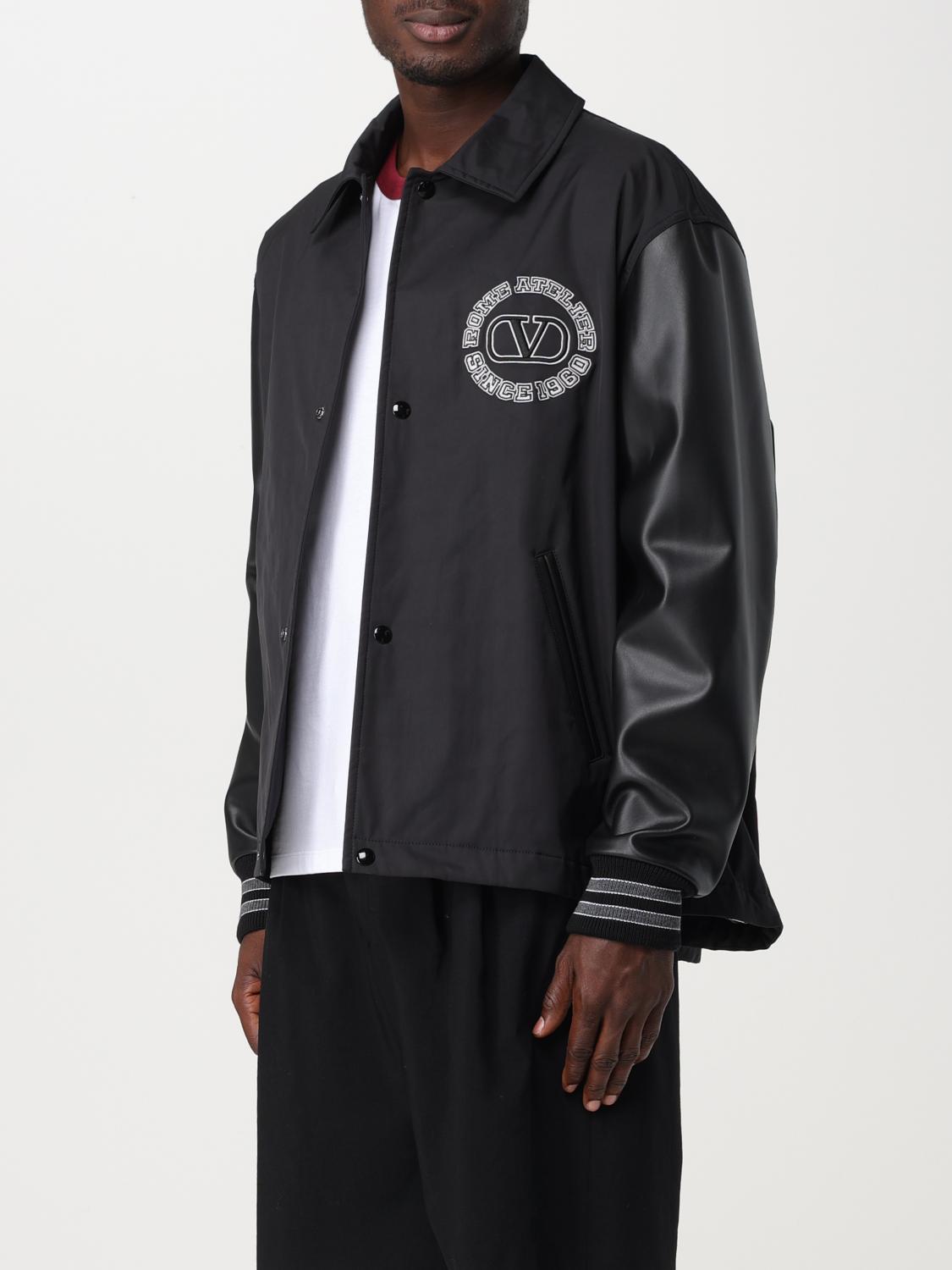 VALENTINO: jacket in nylon and leather - Black | Valentino VALENTINO: jacket in nylon and leather - Black | Valentino