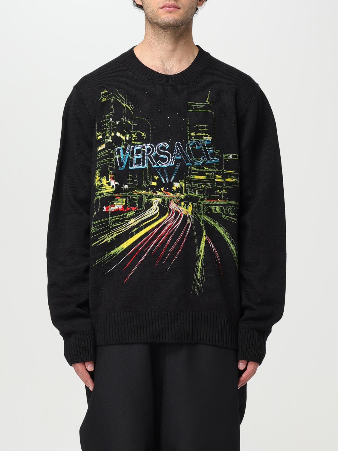 VERSACE: Sweater men - Black | Versace sweater 10124191A08965 online at ...