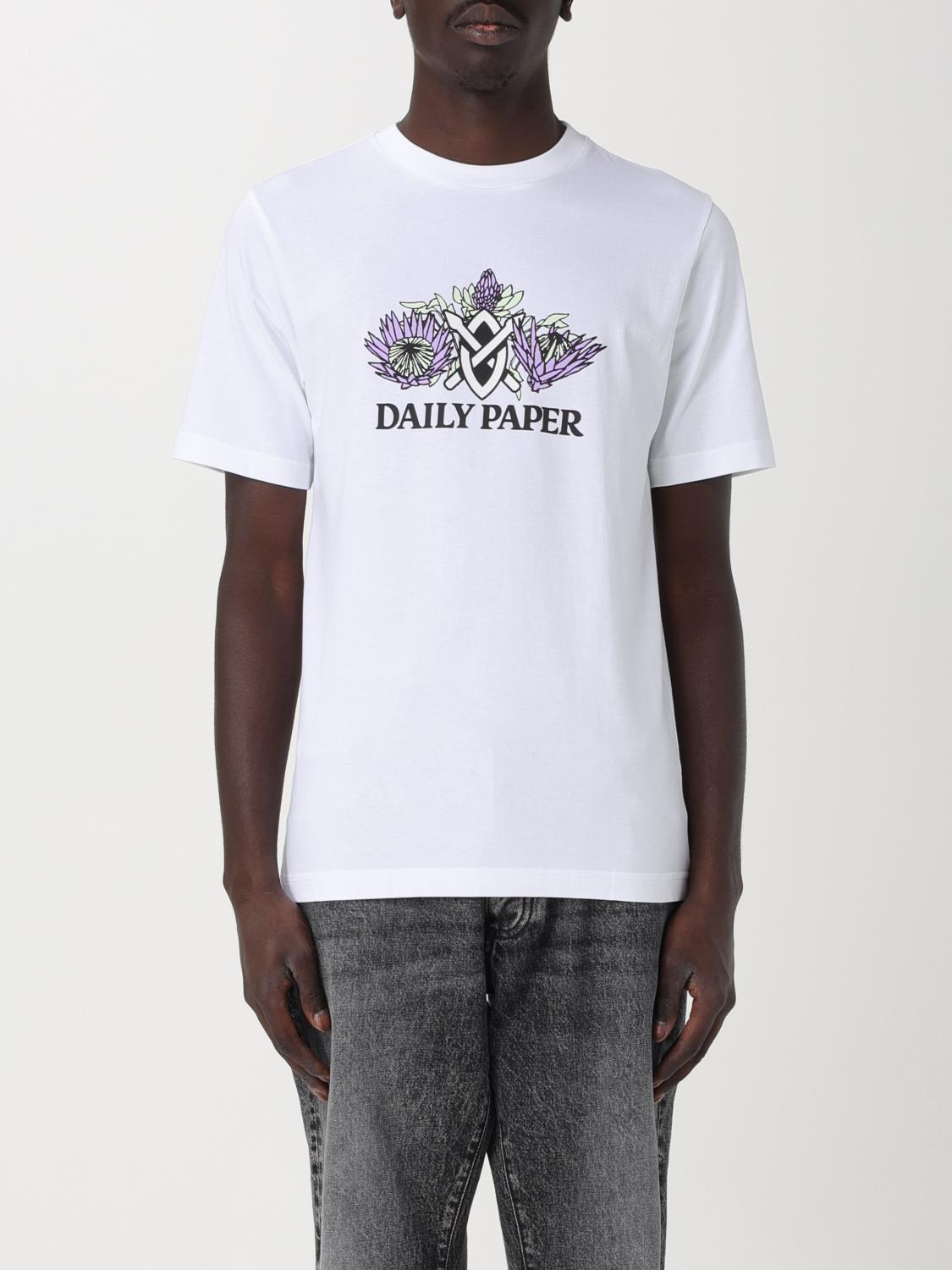 DAILY PAPER: T-shirt men - White | Daily Paper t-shirt 2321110 online ...