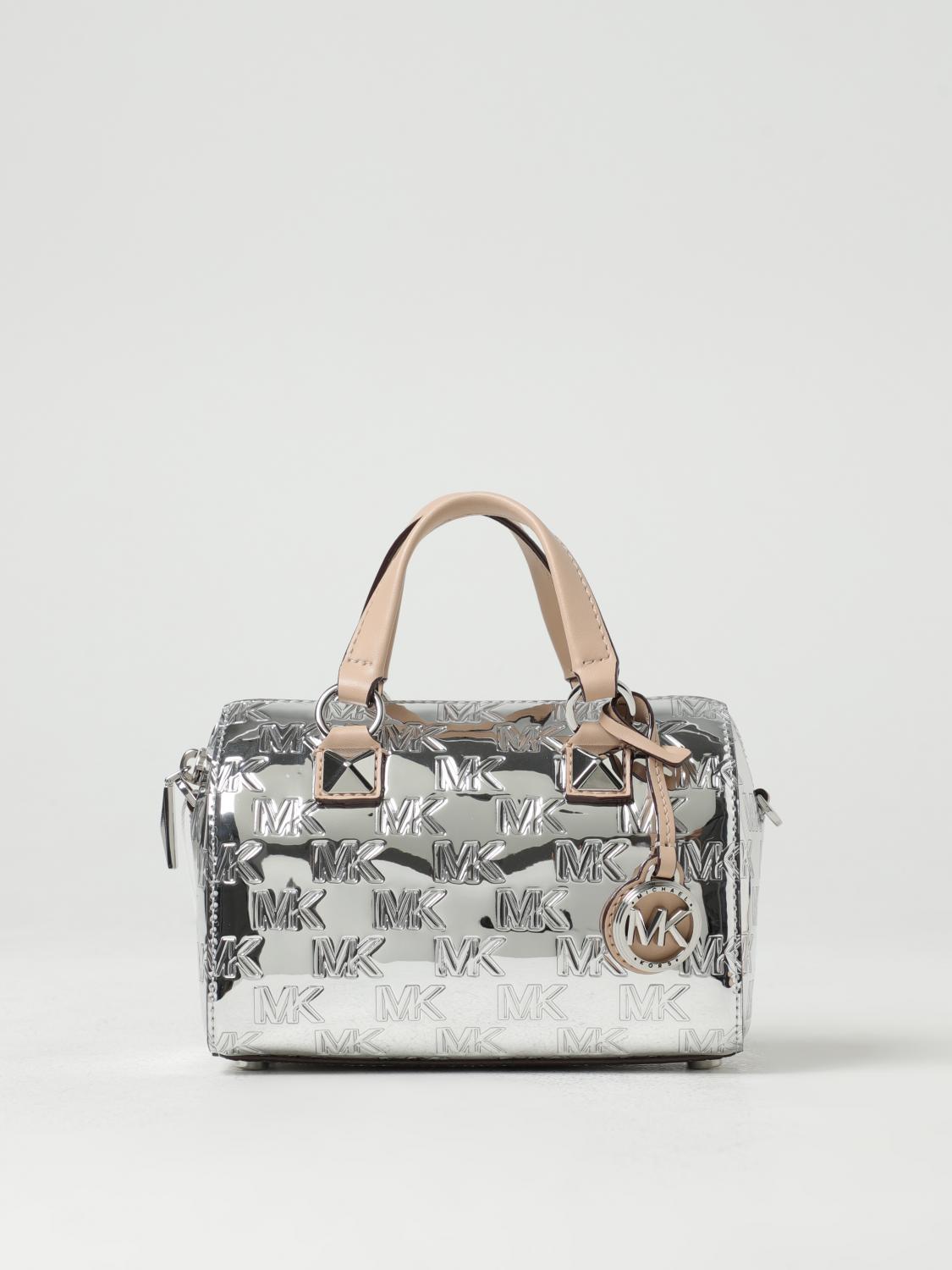 MICHAEL KORS: Grayson patent leather bag with all-over MK monogram ...
