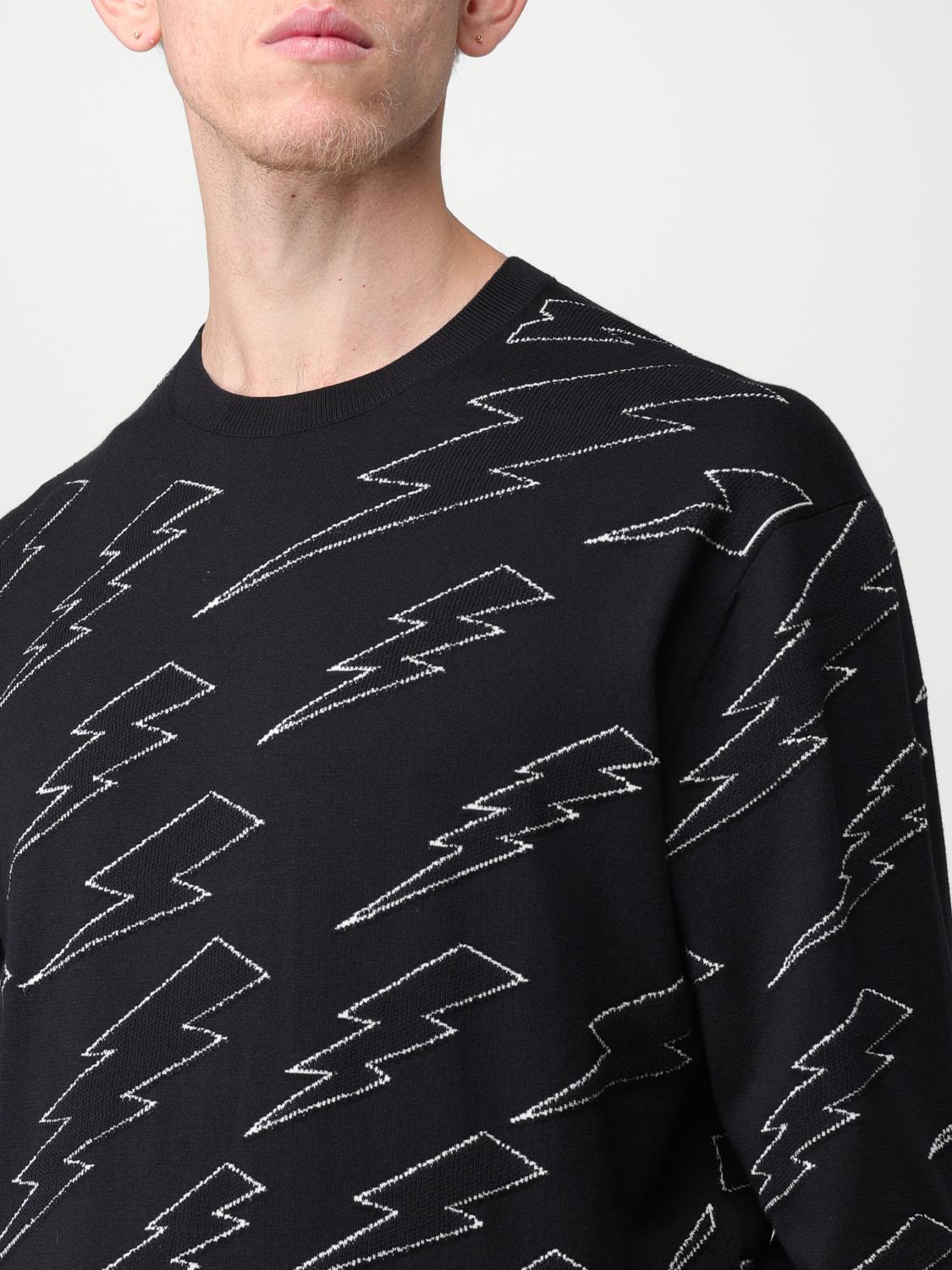 Neil Barrett Outlet: Sweater men - Black | Neil Barrett sweater PBMA096V601 online at GIGLIO.COM