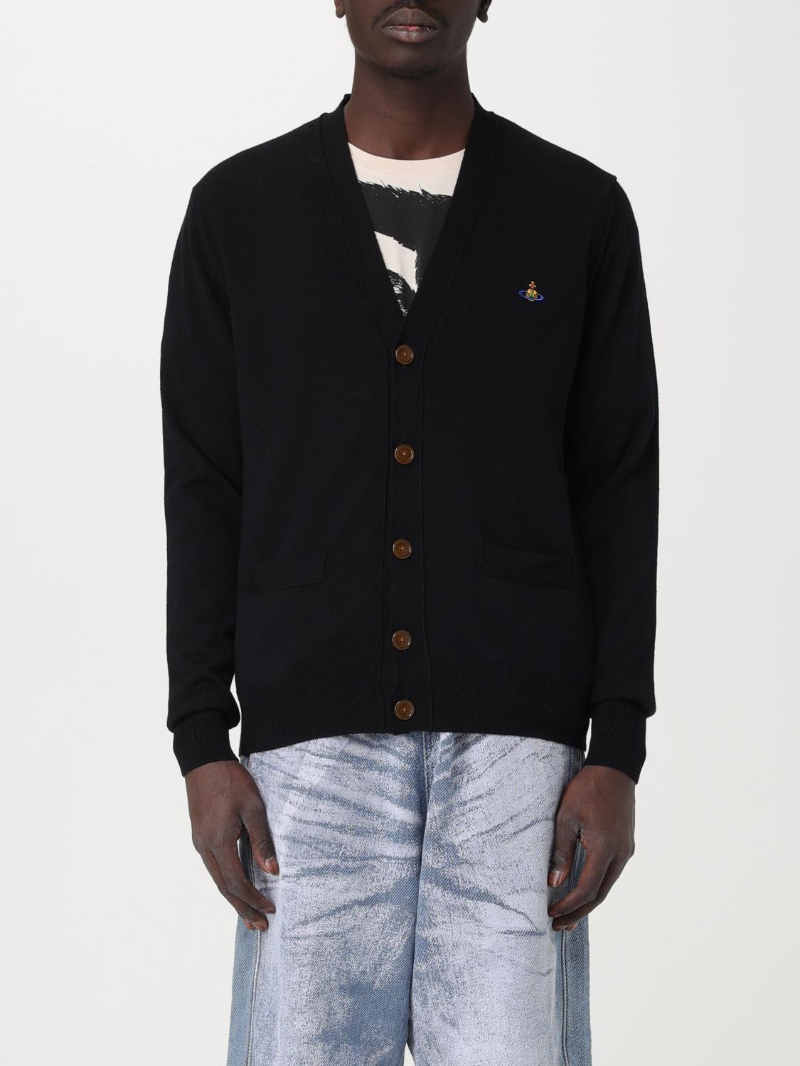VIVIENNE WESTWOOD: Sweater men - Black | Vivienne Westwood cardigan 2701000PY0006 online at ...