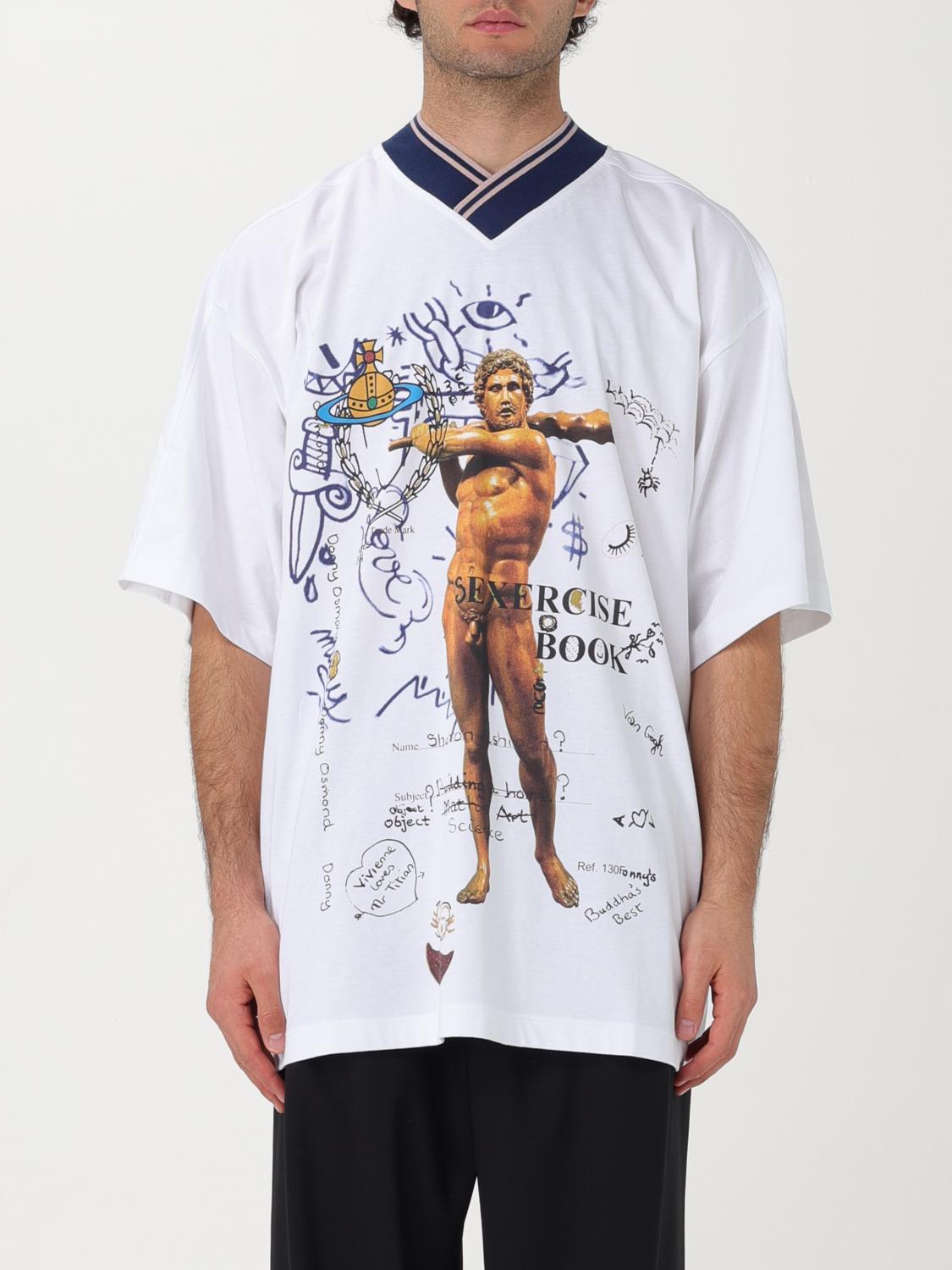 VIVIENNE WESTWOOD: T-shirt men - White | Vivienne Westwood t-shirt 3G01000UJ0056 online at ...