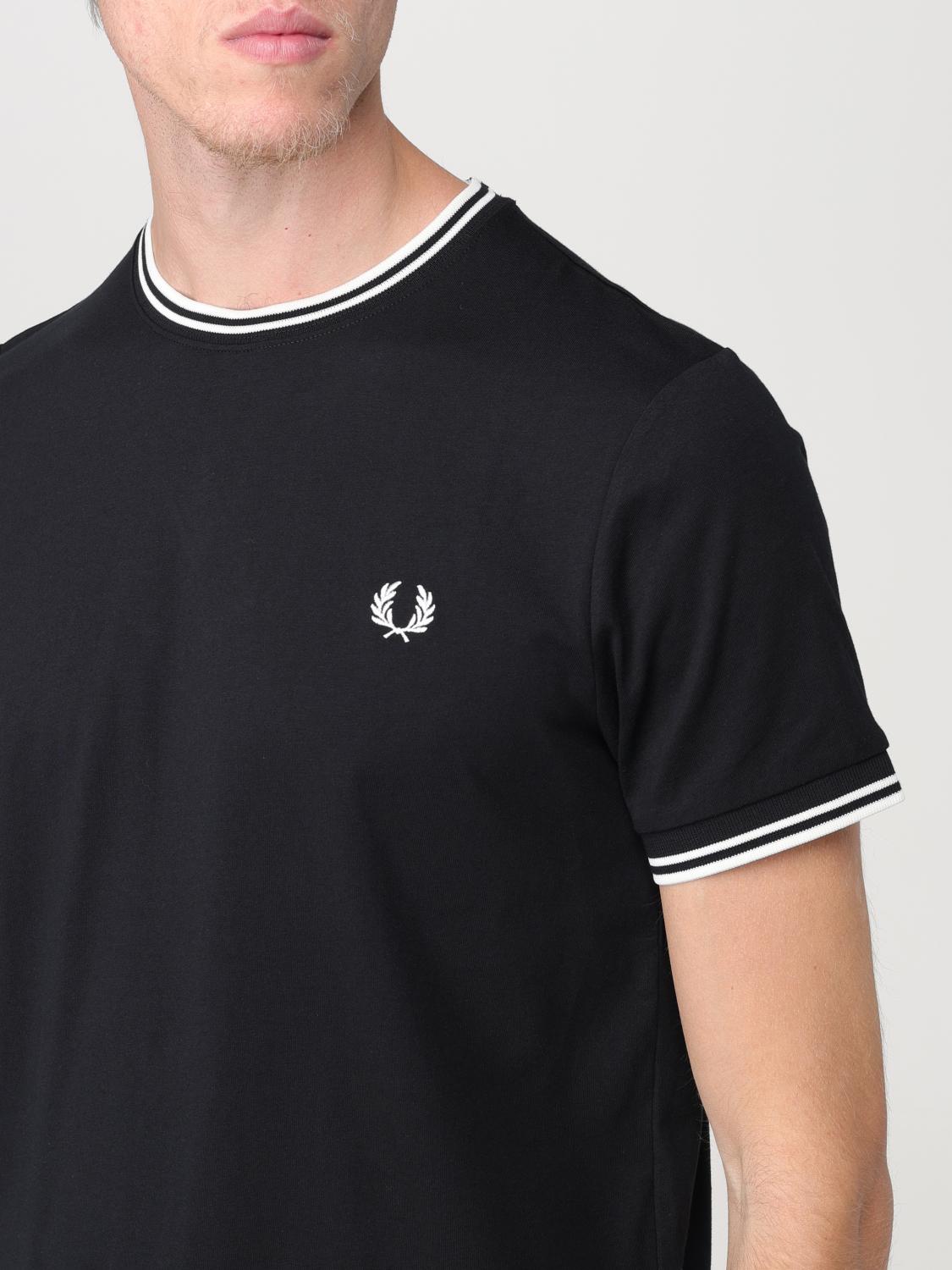 FRED PERRY: T-shirt men - Black | Fred Perry t-shirt M1588 online at ...