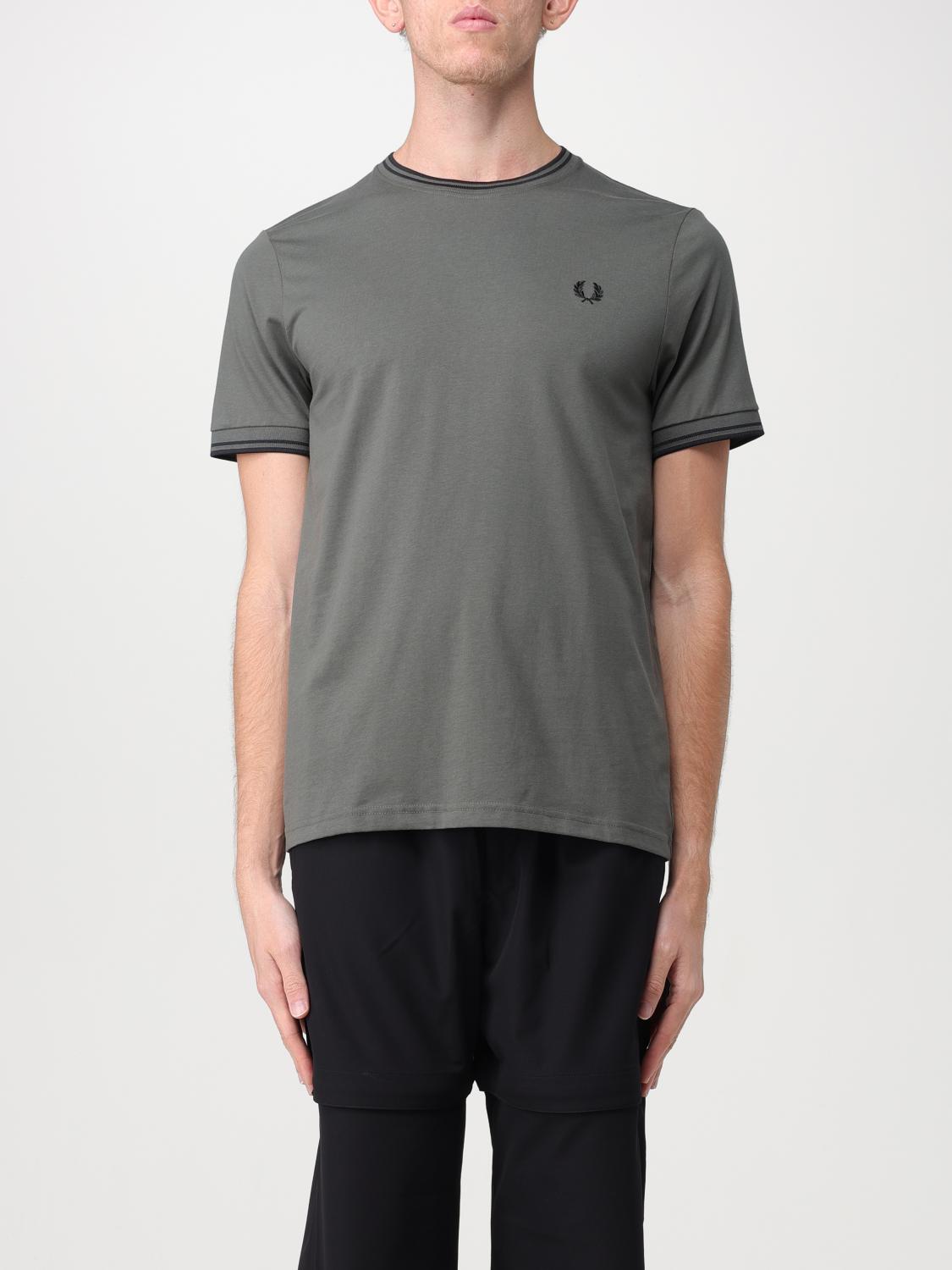 FRED PERRY: T-shirt men - Grey | Fred Perry t-shirt M1588 online at ...