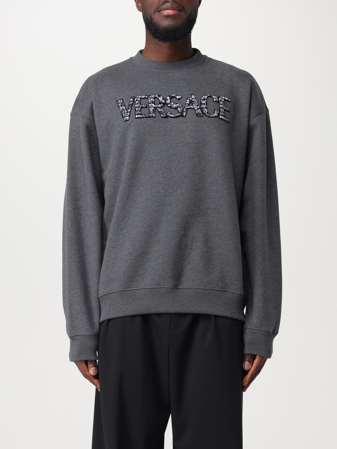 Versace Outlet: Sweatshirt men - Grey | Versace sweatshirt ...