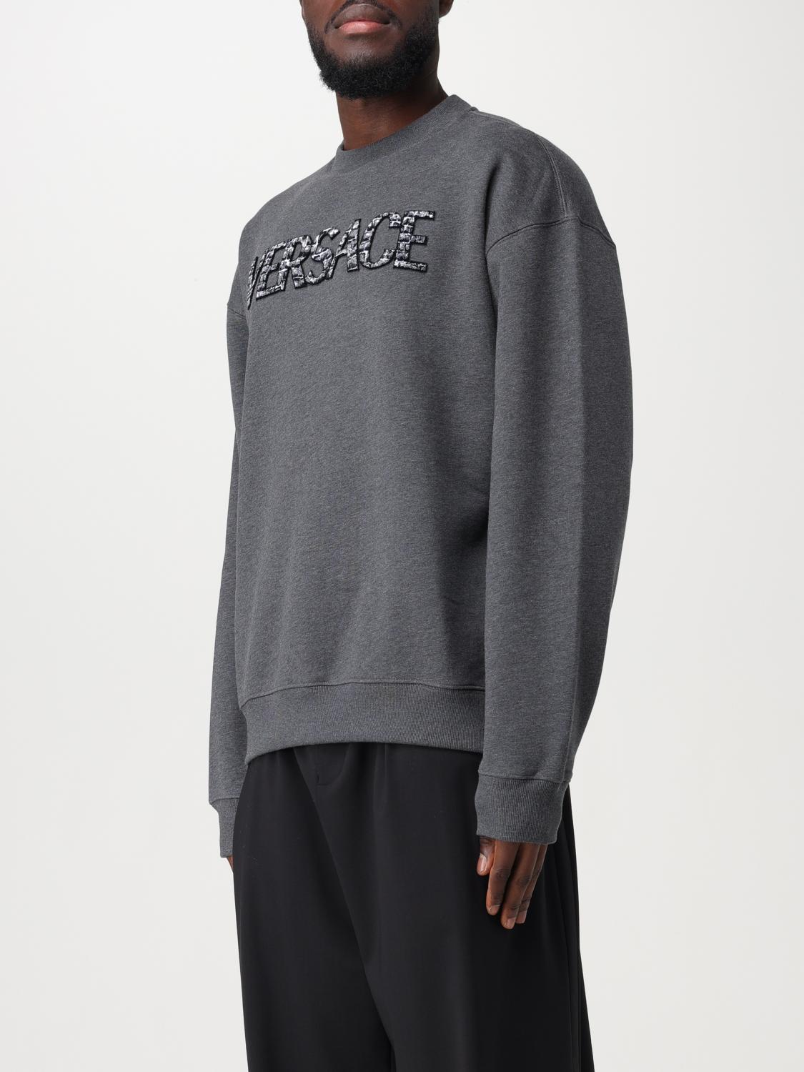 Versace Outlet: Sweatshirt men - Grey | Versace sweatshirt ...