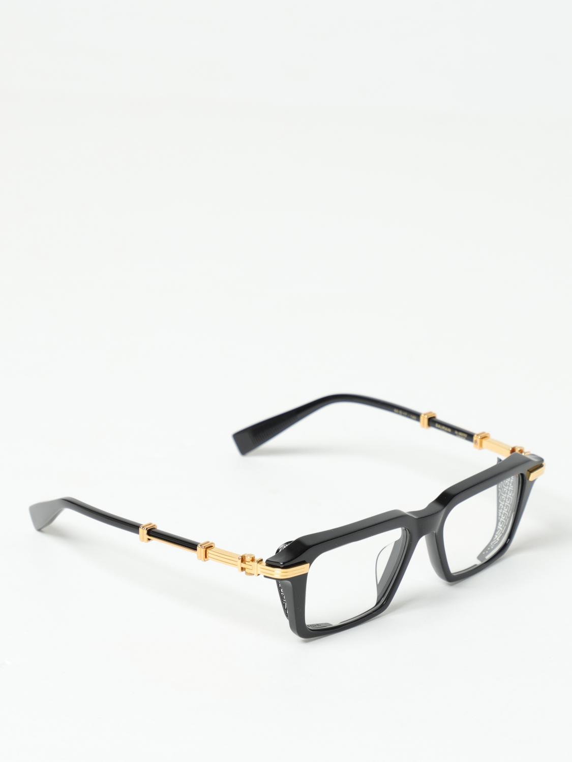 BALMAIN: Legion III BPX-132A-50 eyeglasses in acetate and metal - Black ...
