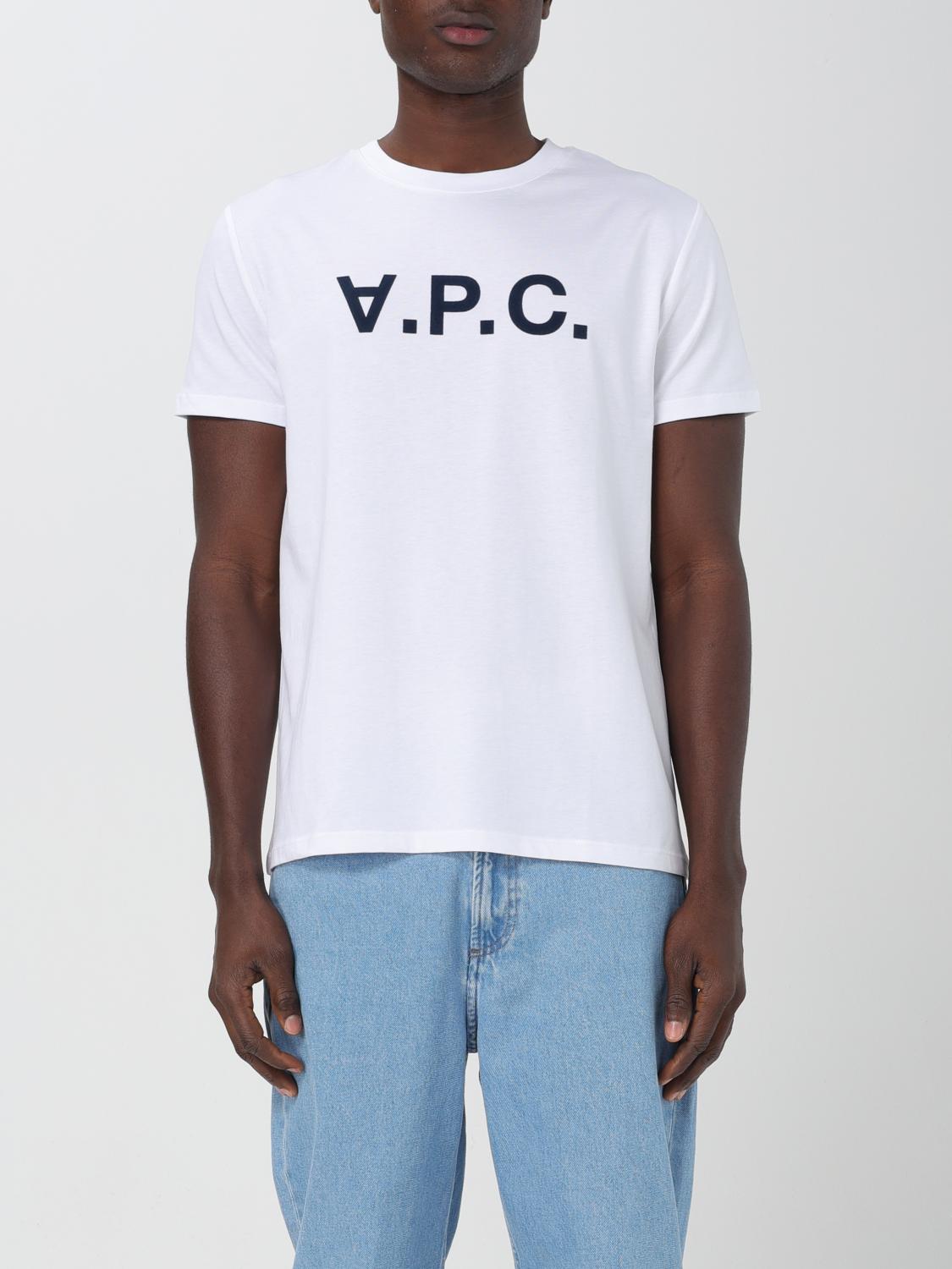 A.P.C.: T-shirt men - Blue | A.P.C. t-shirt COBQXH26586 online at ...