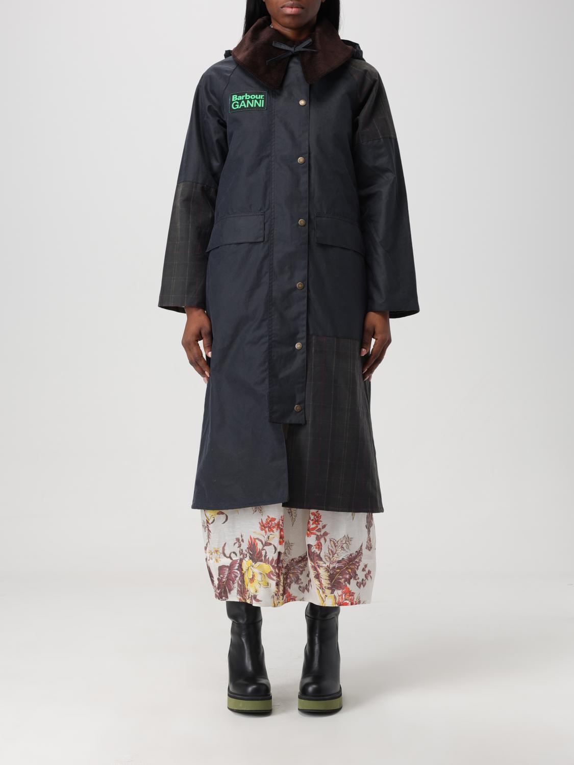 BARBOUR X GANNI: Blazer woman - Blue | Barbour X Ganni jacket LWX1285 ...