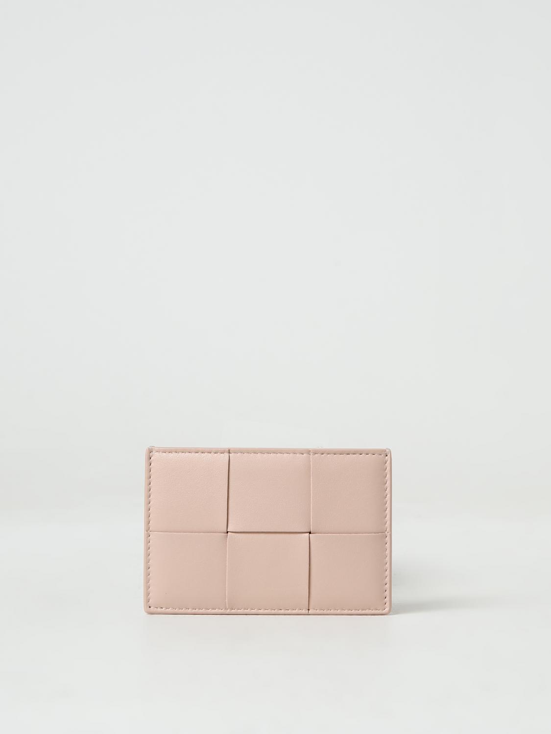 BOTTEGA VENETA: credit card holder in woven nappa - Blush Pink ...