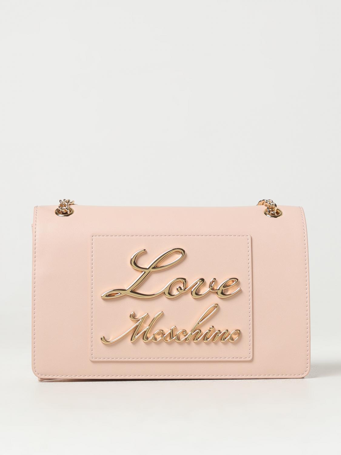 LOVE MOSCHINO: bag in synthetic leather with logo - Blush Pink | Love ...