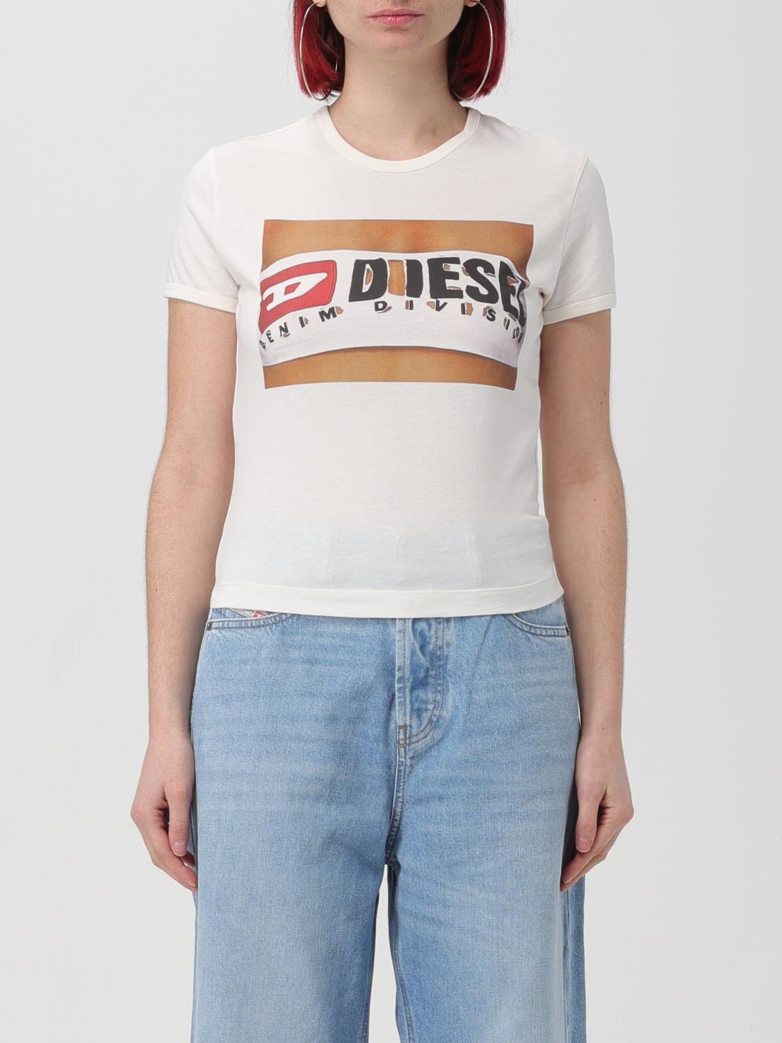 DIESEL: T-shirt woman - White | Diesel t-shirt A134530HERA online at ...