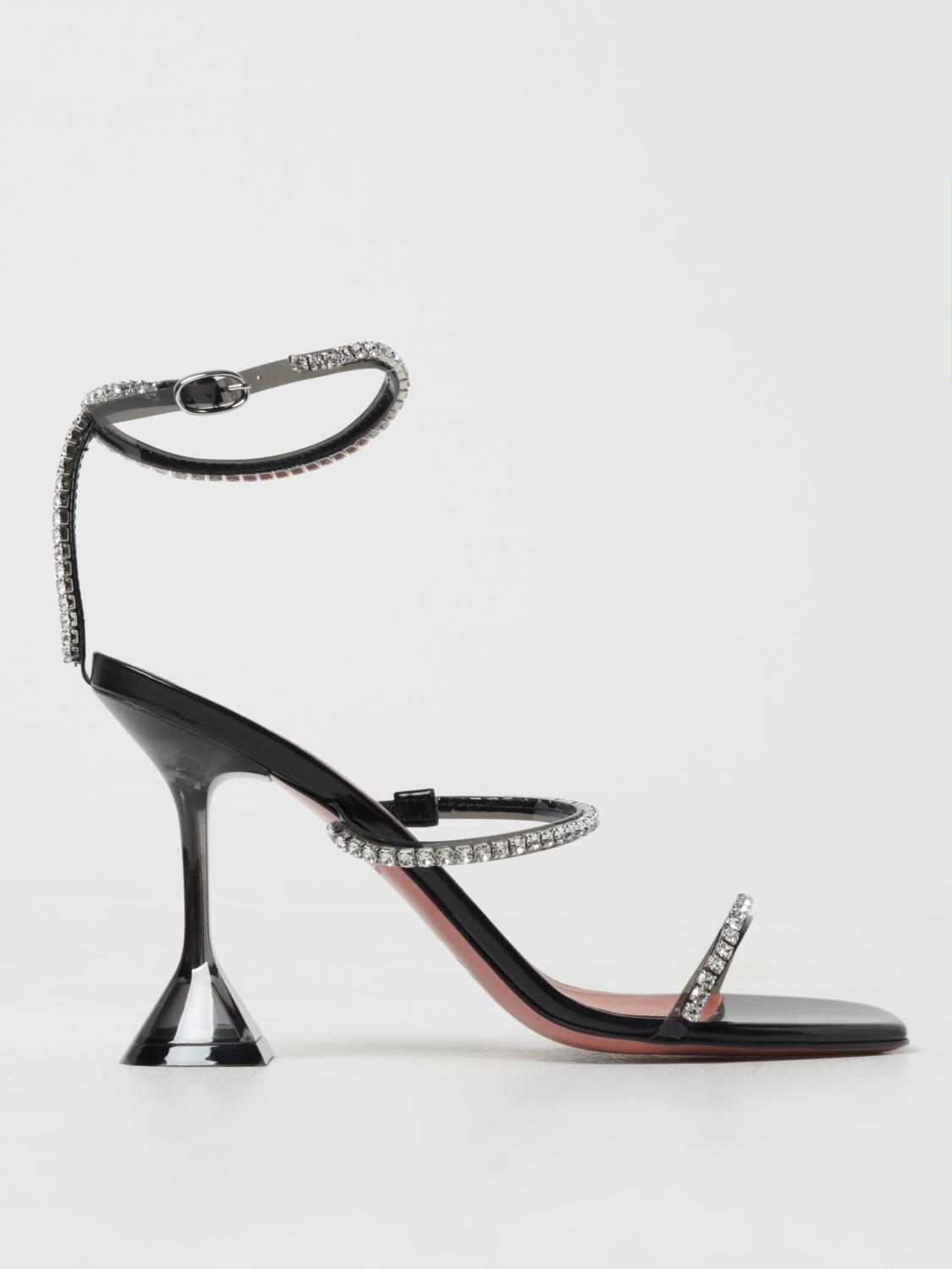 AMINA MUADDI: Shoes woman - Black | Amina Muaddi heeled sandals ...