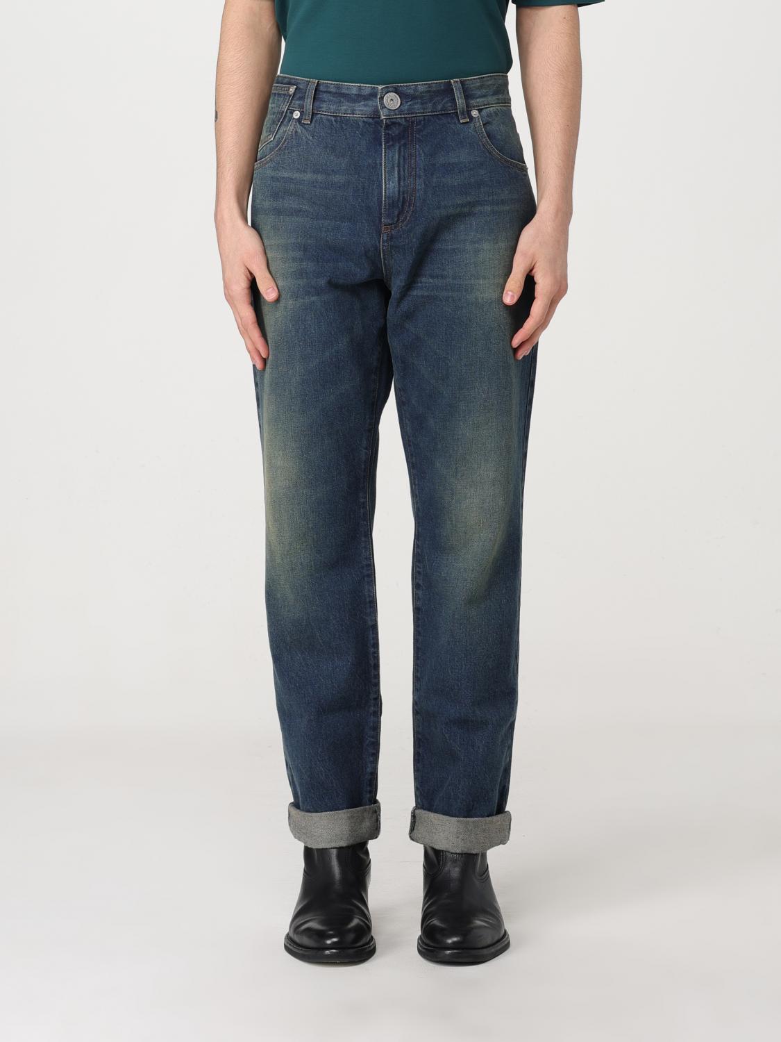 BALMAIN: Pants men - Blue | Balmain jeans BH0MI044DD93 online at GIGLIO.COM