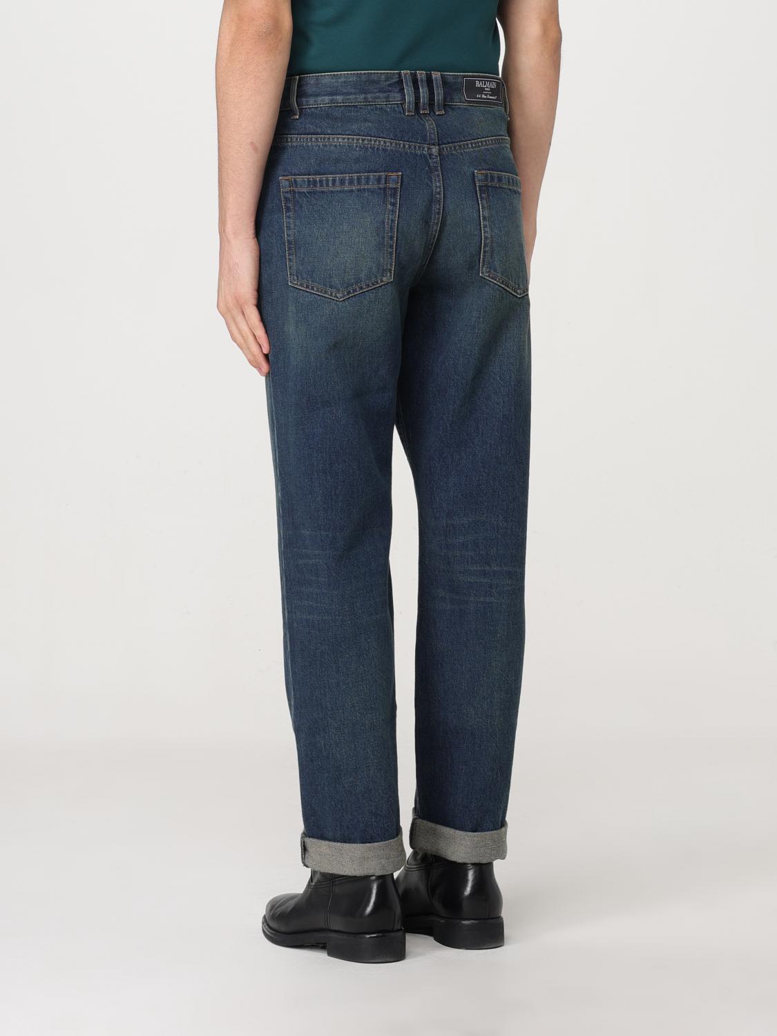 BALMAIN: Pants men - Blue | Balmain jeans BH0MI044DD93 online at GIGLIO.COM