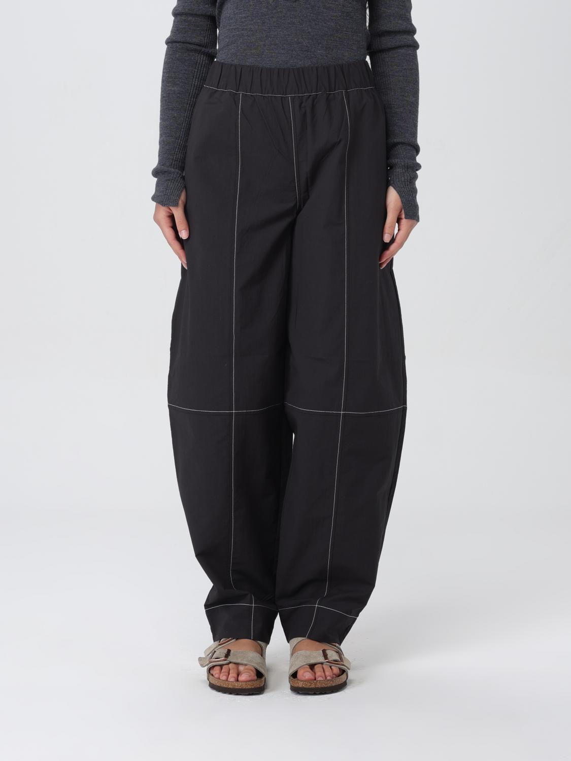GANNI: Pants woman - Black | Ganni pants F6736 online at GIGLIO.COM