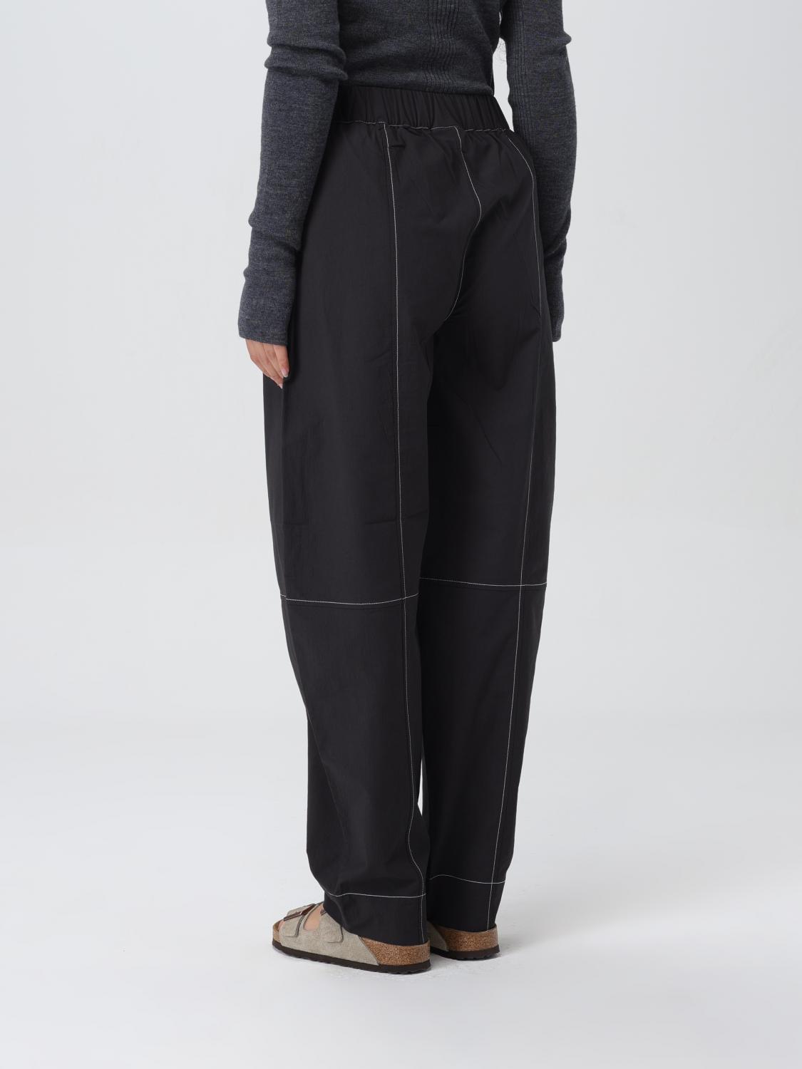 GANNI: Pants woman - Black | Ganni pants F6736 online at GIGLIO.COM