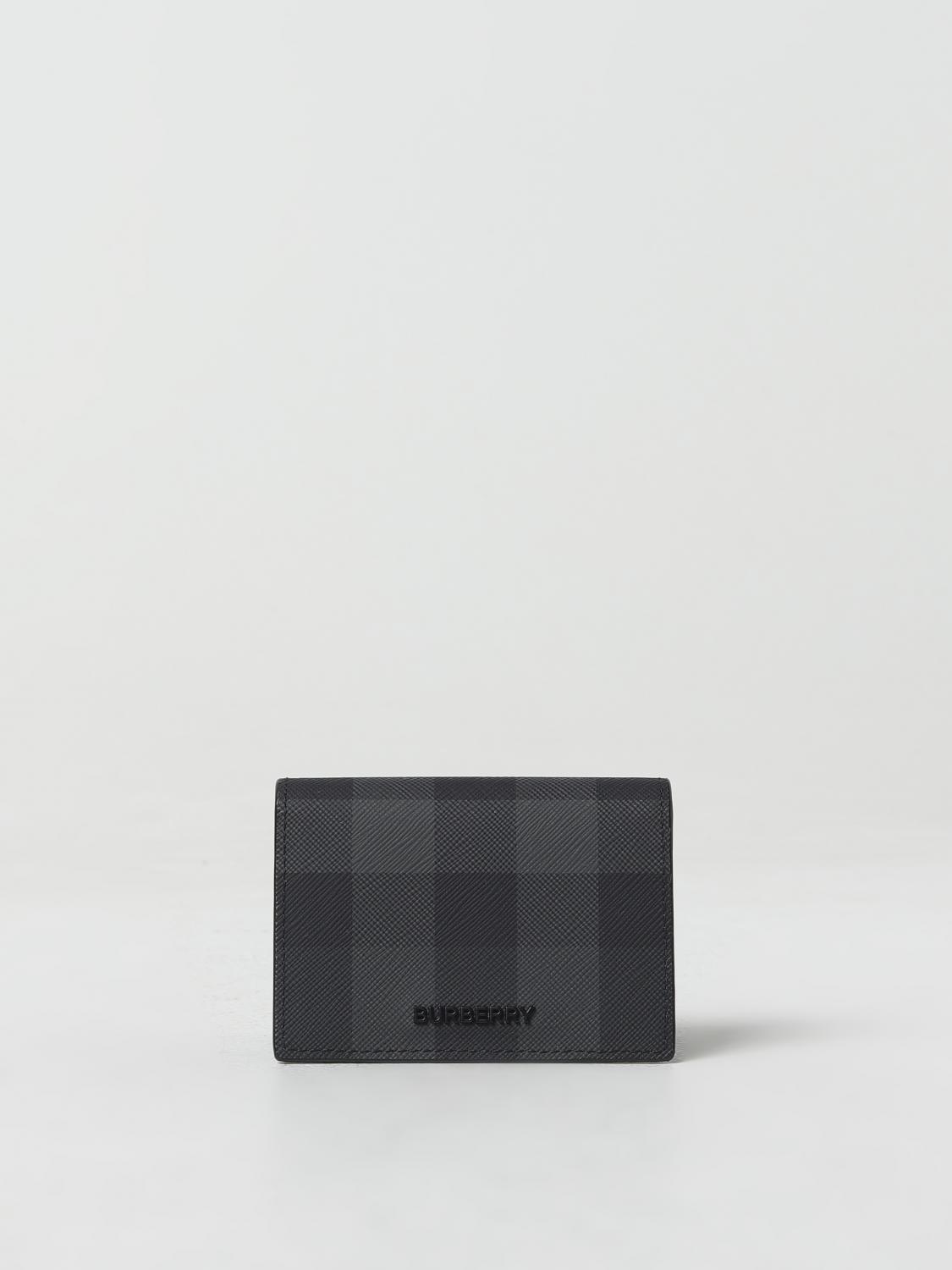 Burberry Portacarte di credito Flint in tessuto spalmato - Nero ...