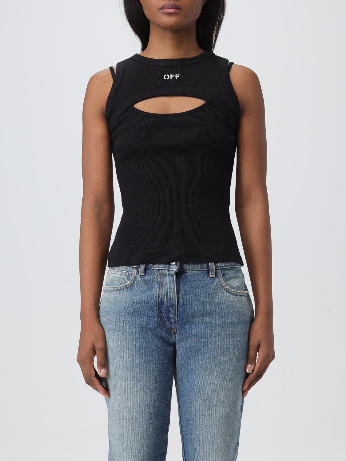 OFF-WHITE: Top woman - Black | Off-White top OWAD237C99JER001 online at ...