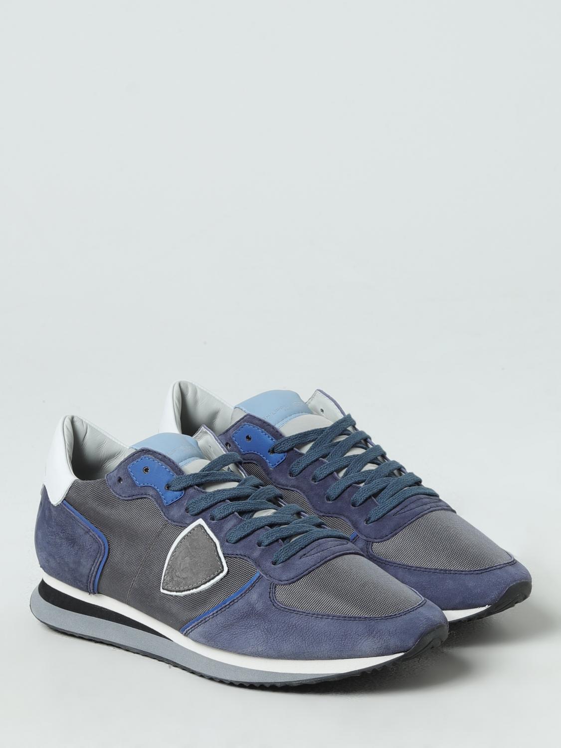 PHILIPPE MODEL: Sneakers men - Blue | Philippe Model sneakers TZLU ...