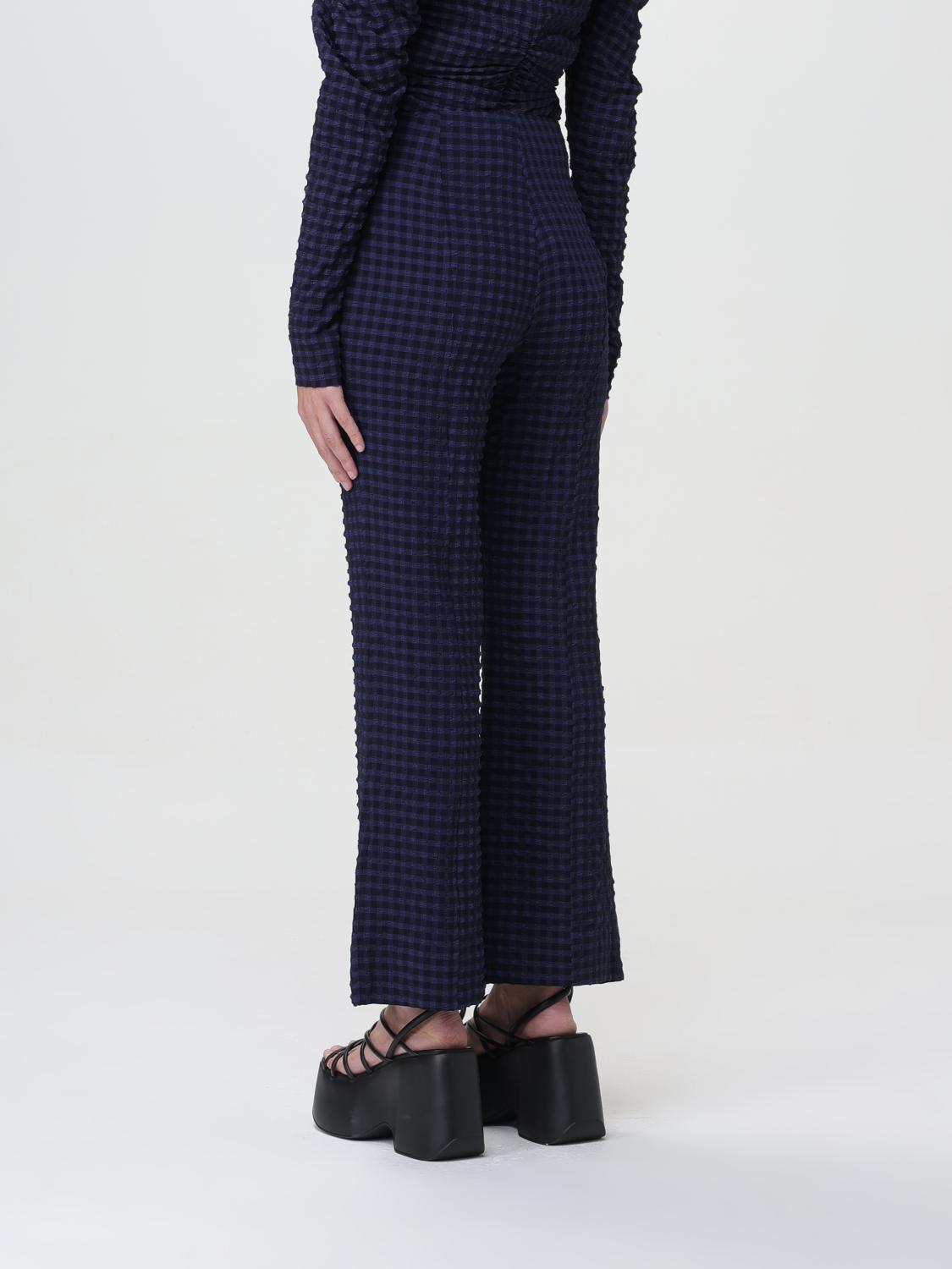 Ganni Pants woman - Blue | F8594 | GIGLIO.COM