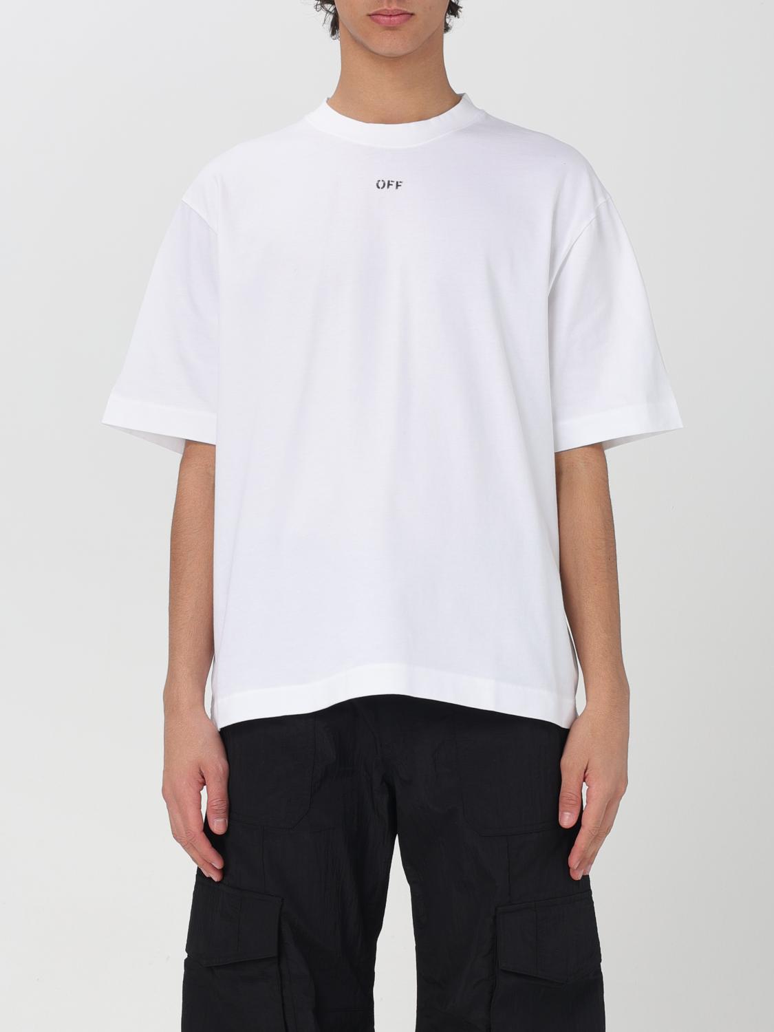 OFF-WHITE: T-shirt men - Black | Off-White t-shirt OMAA120C99JER005 ...