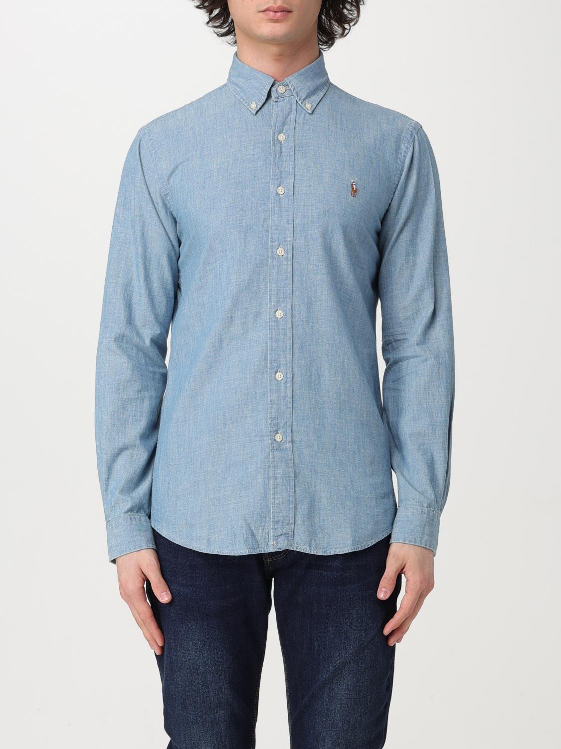 POLO RALPH LAUREN: Shirt men - Blue | Polo Ralph Lauren shirt ...