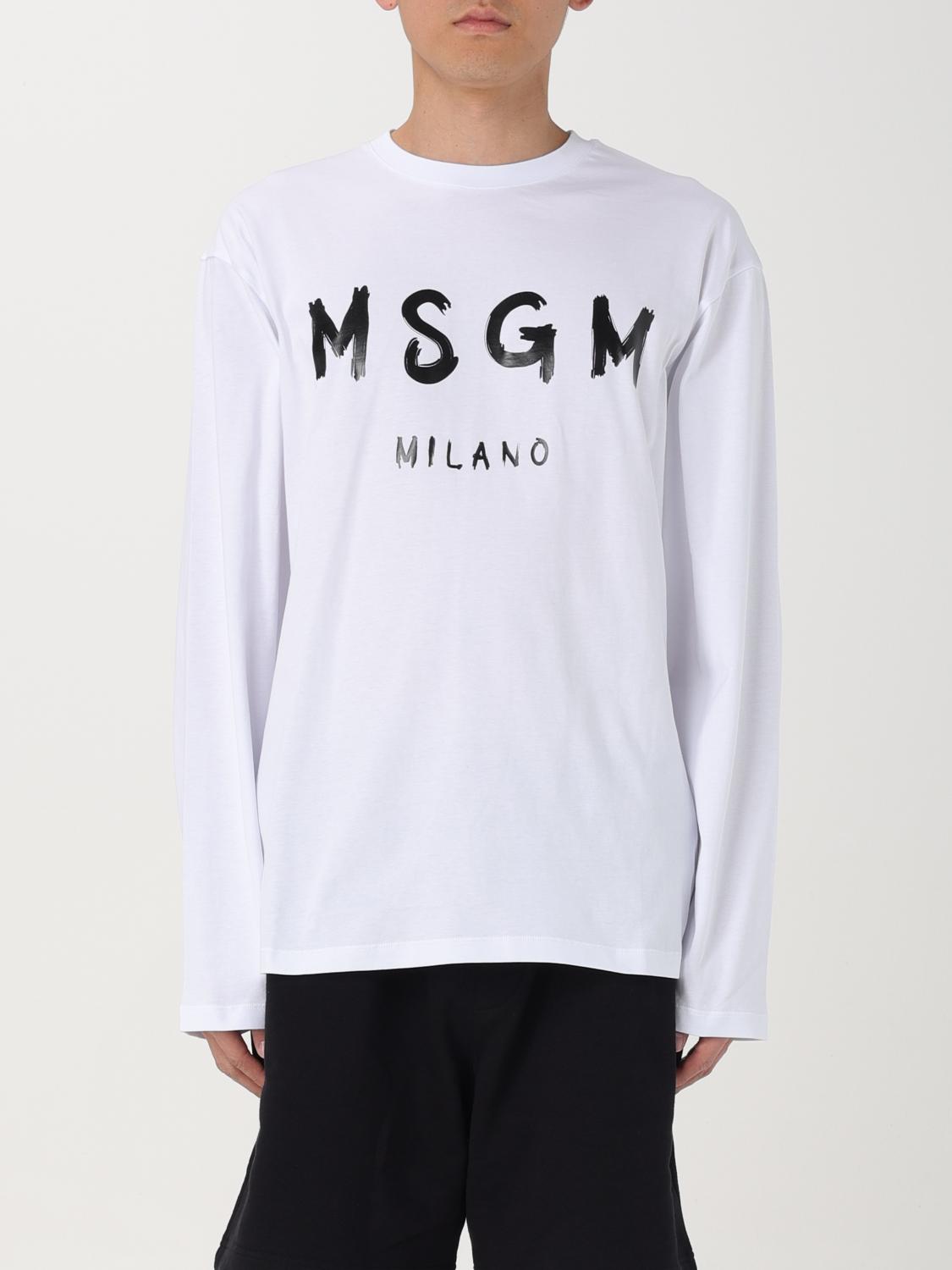 MSGM: T-shirt men - White | MSGM t-shirt 2000MM511200002 online at GIGLIO.COM