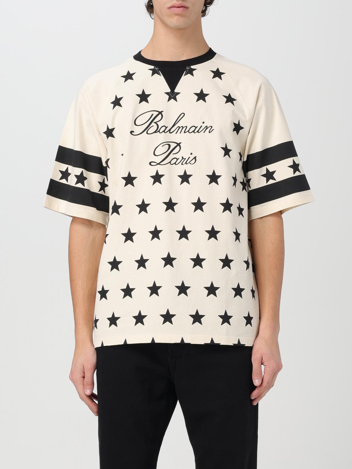 BALMAIN: T-shirt men - Cream | Balmain t-shirt CH1EH135GD27 online at ...