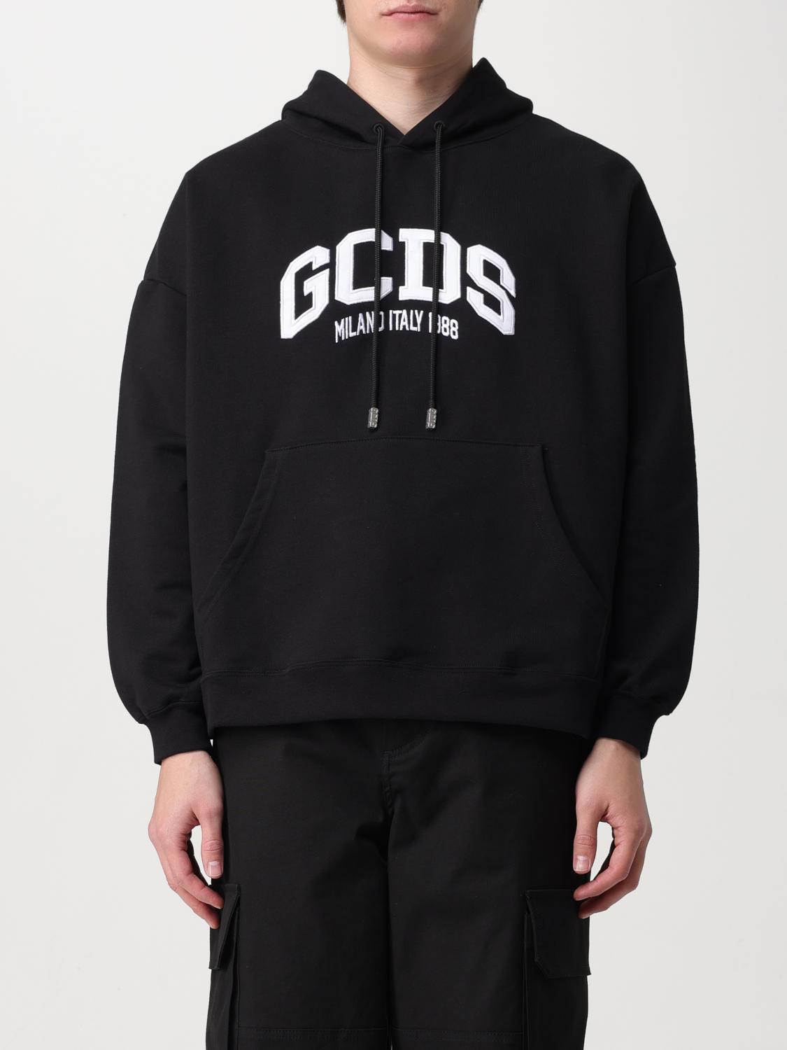 GCDS: Sweater men - Black | GCDS sweatshirt OM1901JB4 online at GIGLIO.COM