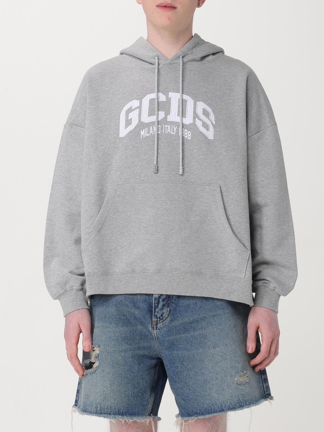 GCDS: Sweater men - Grey | GCDS sweatshirt OM1901JB4 online at GIGLIO.COM