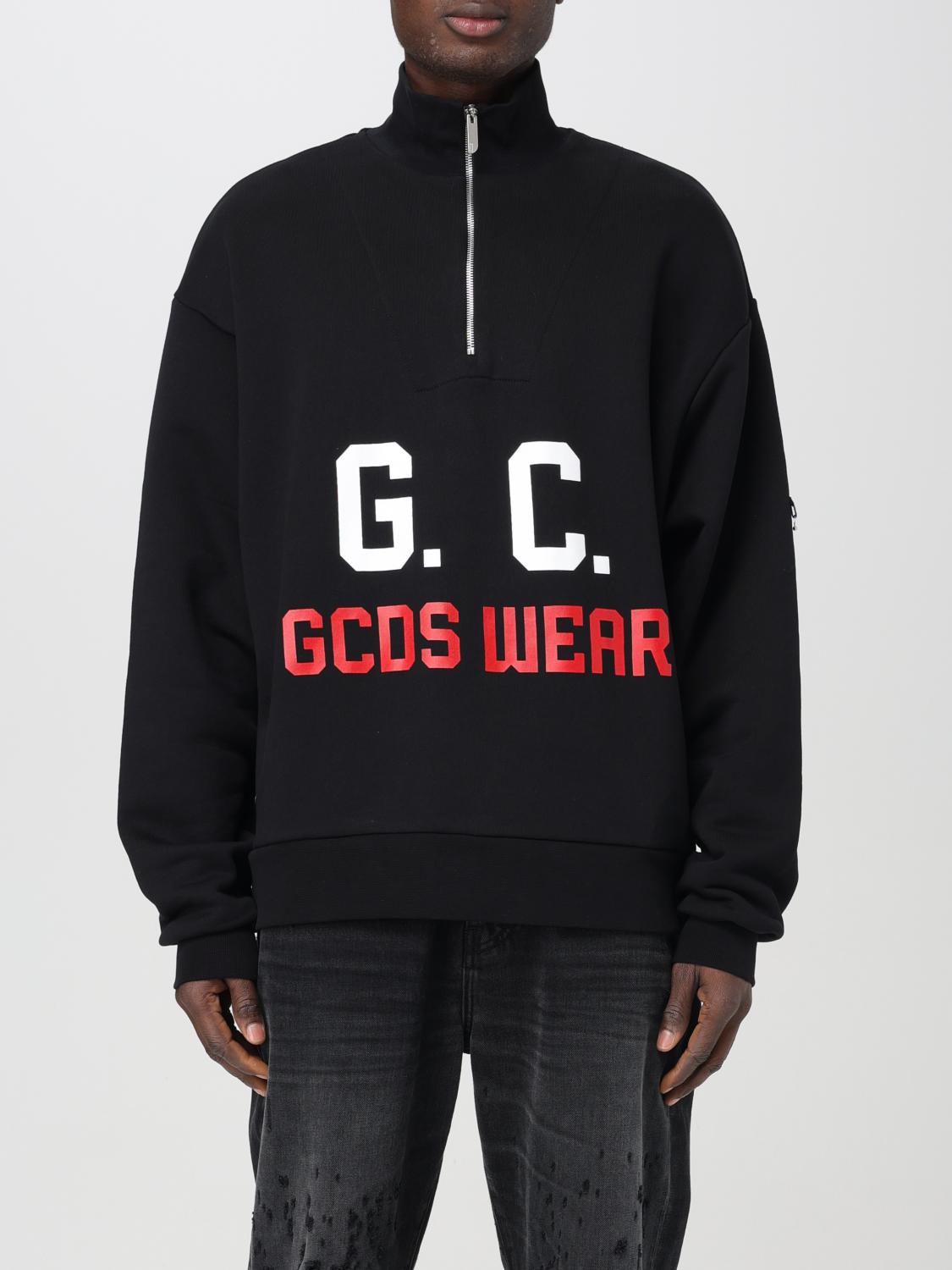GCDS: Sweater men - Black | GCDS sweatshirt A1CM2501JA6 online at GIGLIO.COM